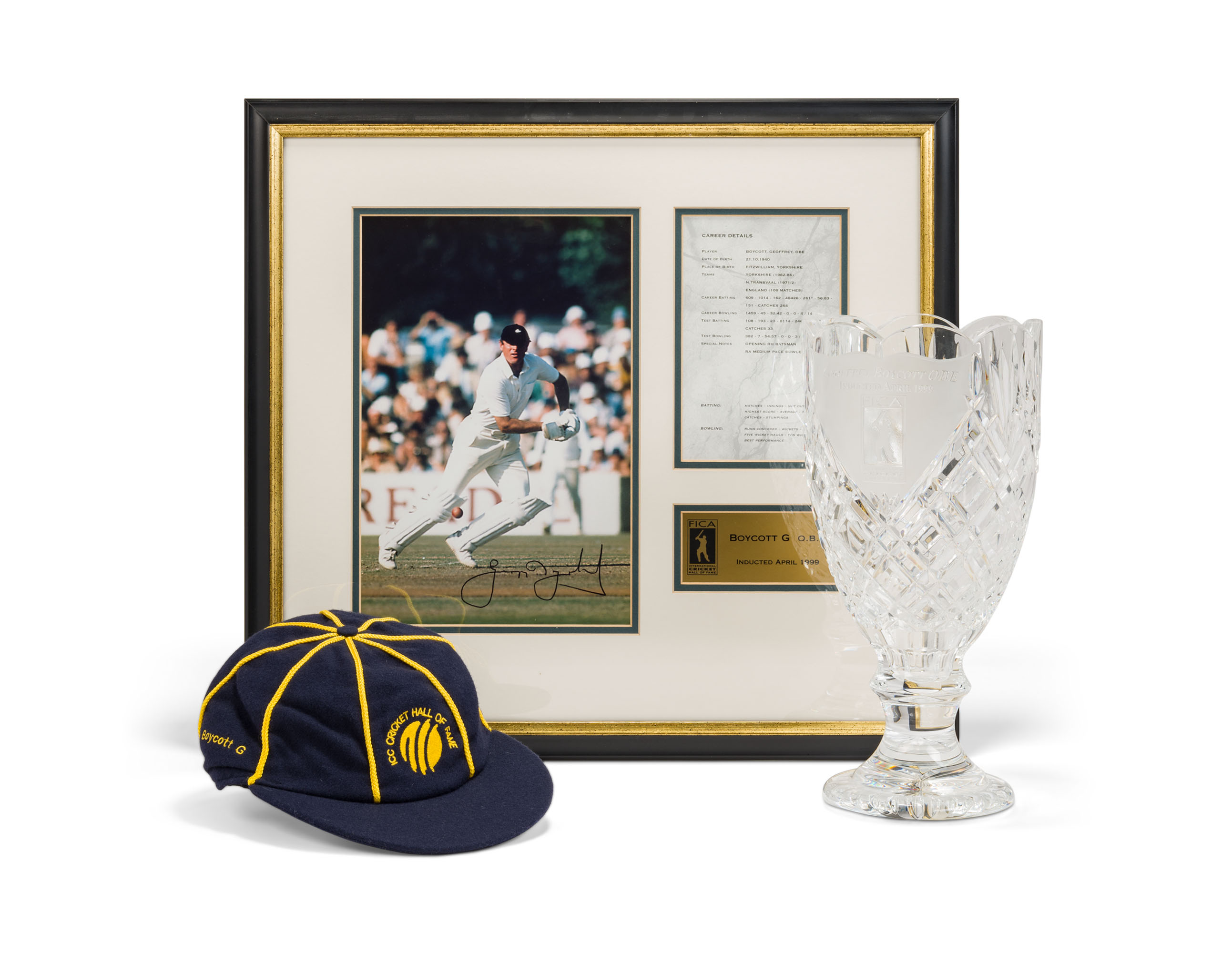ICC CRICKET HALL OF FAME HAT, TROPHY AND FRAME, HAT MANUFACTURED BY C ...