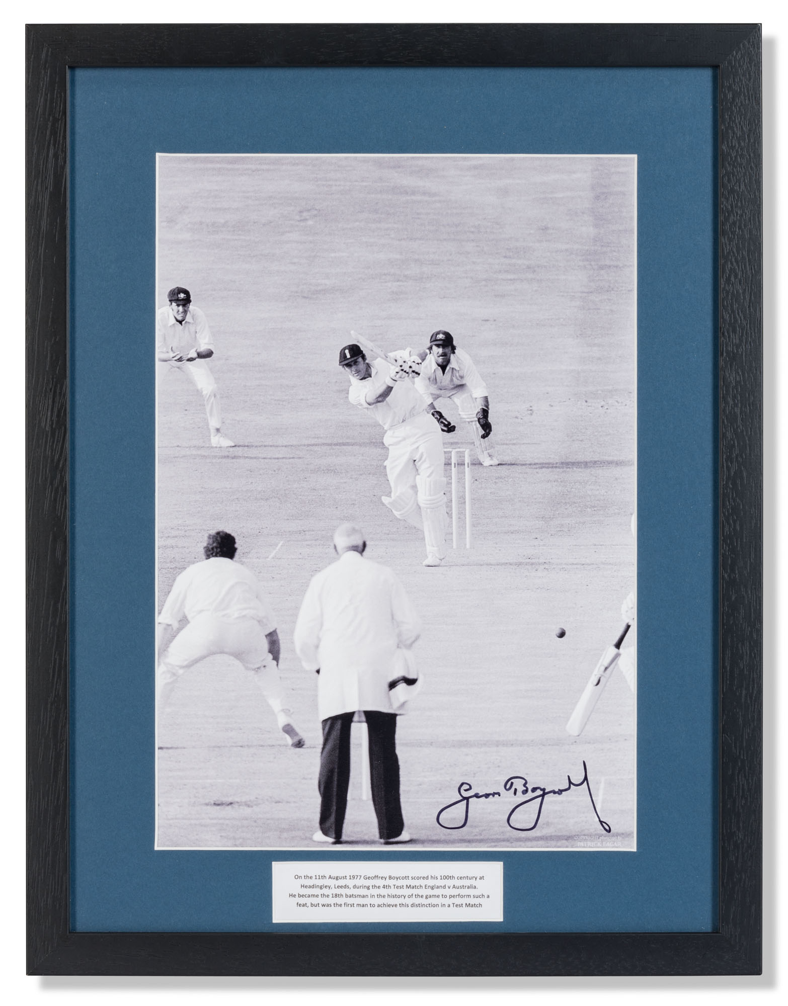 Photograph of Geoffrey Boycott’s 100th Century, PATRICK EAGAR (British ...