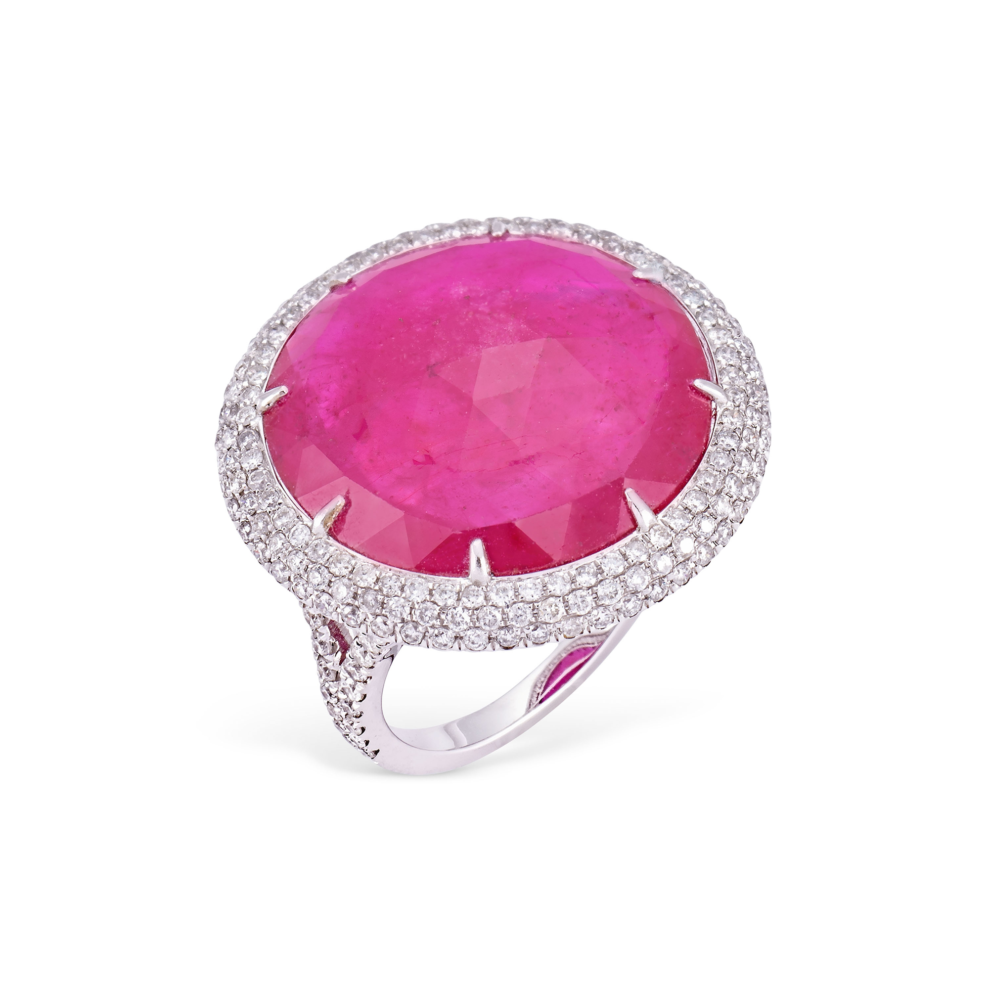 RED STONE AND DIAMOND RING, | Christie’s