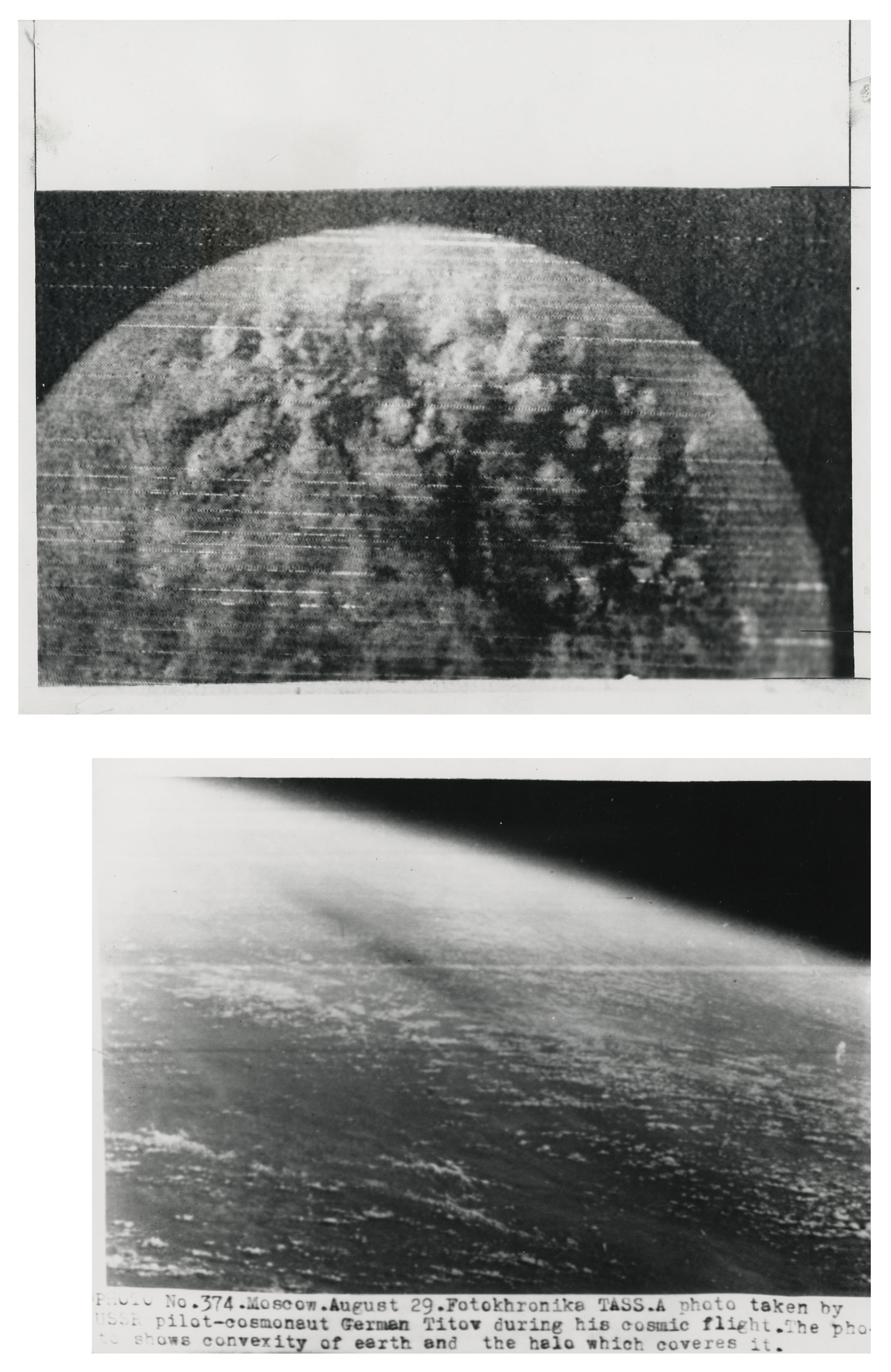 First man-made images from space; Titov taking the first motion ...