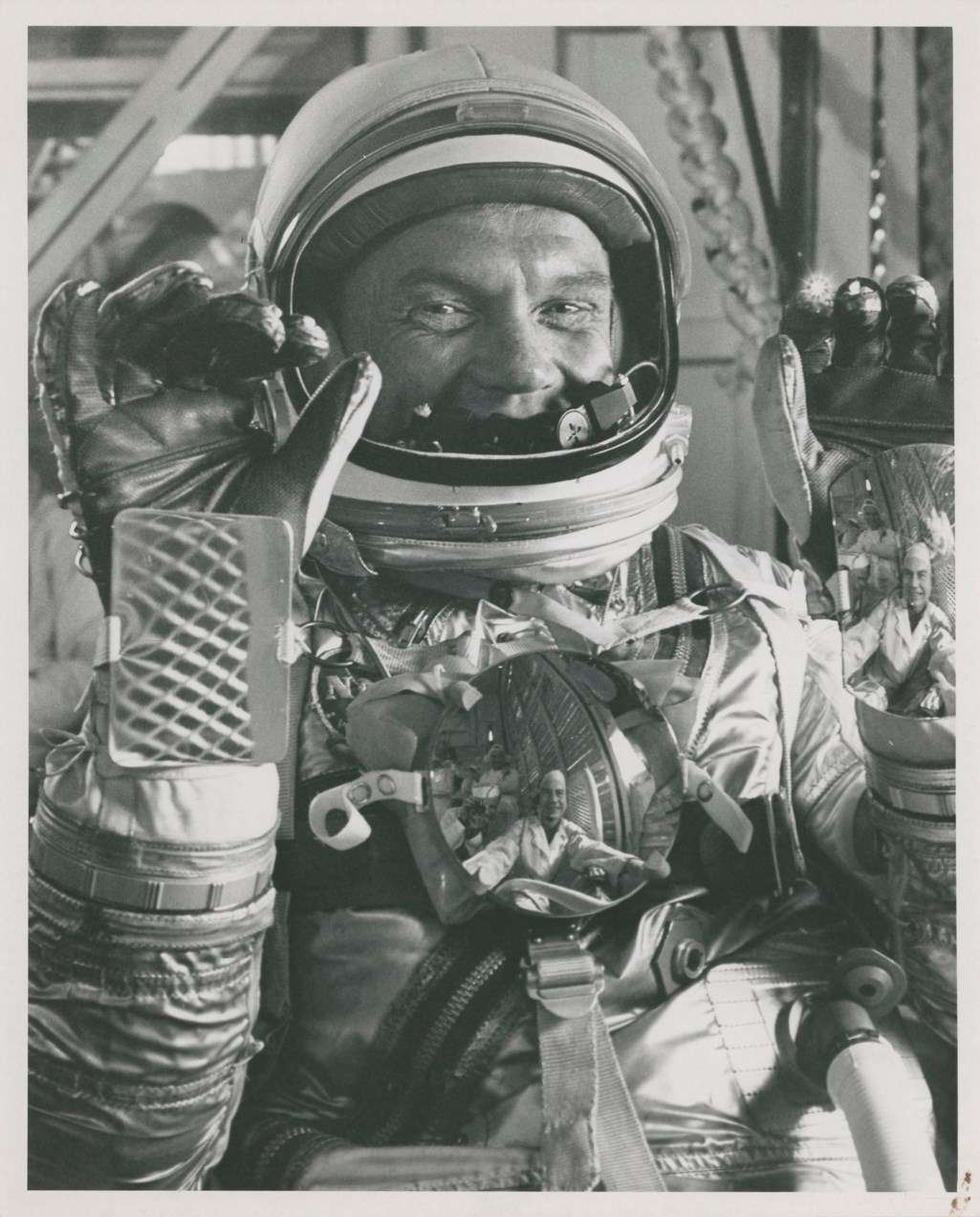 Photomontage of the launch of the first spacecraft to carry an American ...