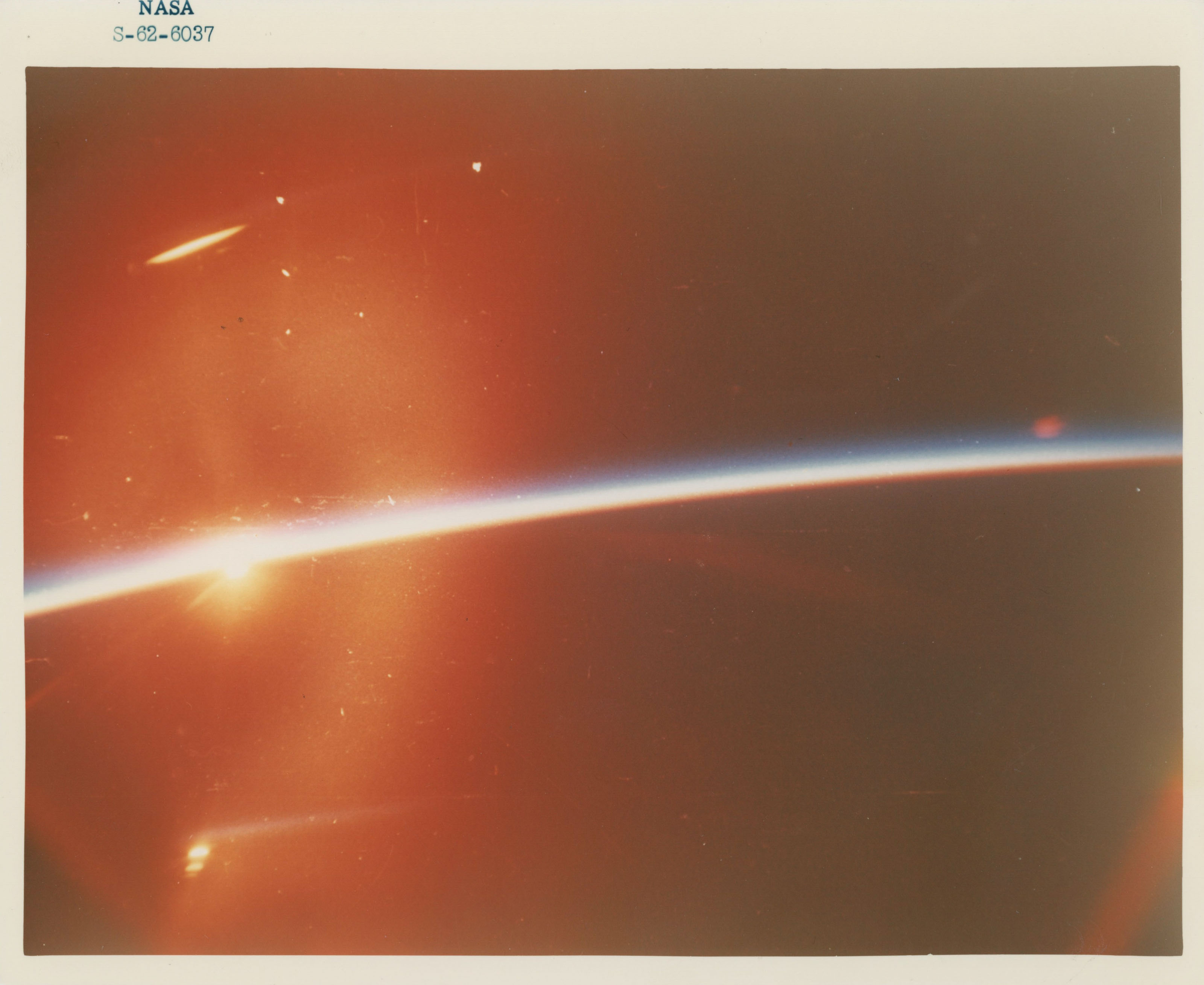 First photograph from space taken during the Gemini program; Earth seen ...