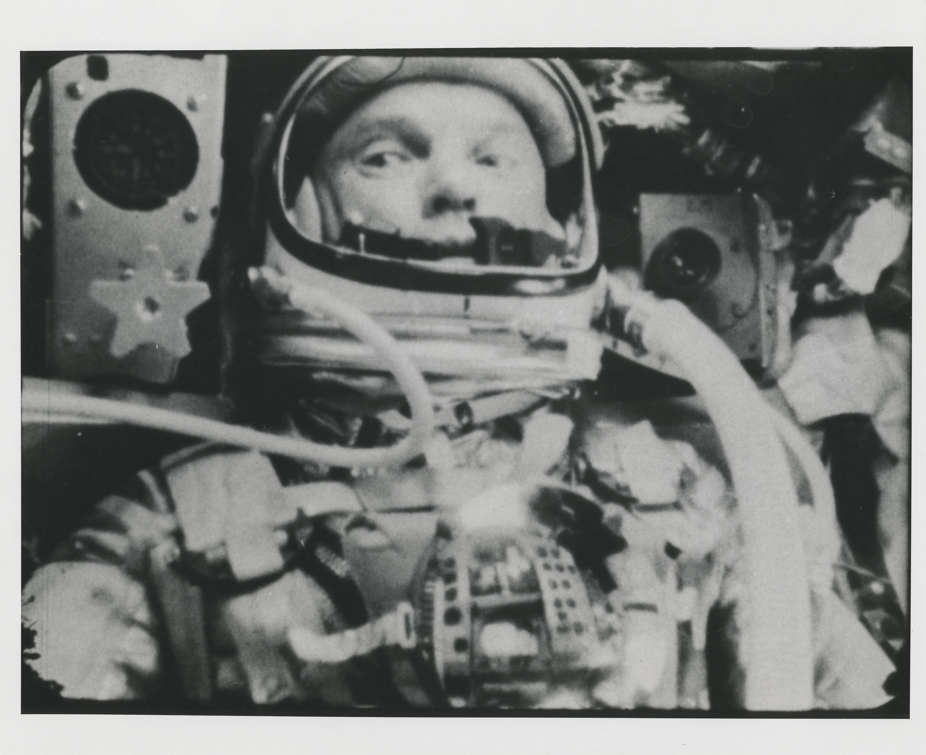 John Glenn in weightlessness during the first US orbital spaceflight ...