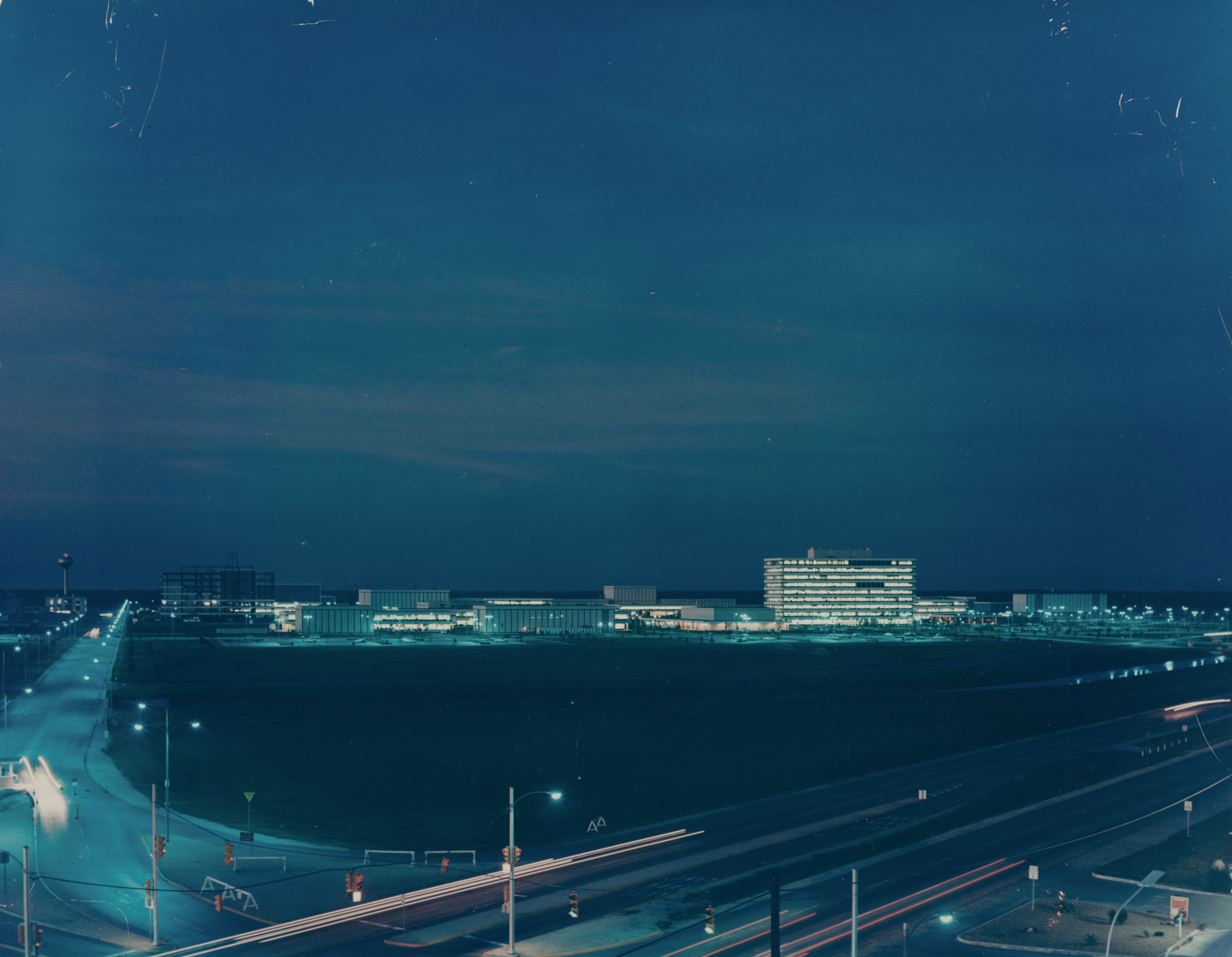 [Large Format] Night view of the NASA Manned Spacecraft Center in ...