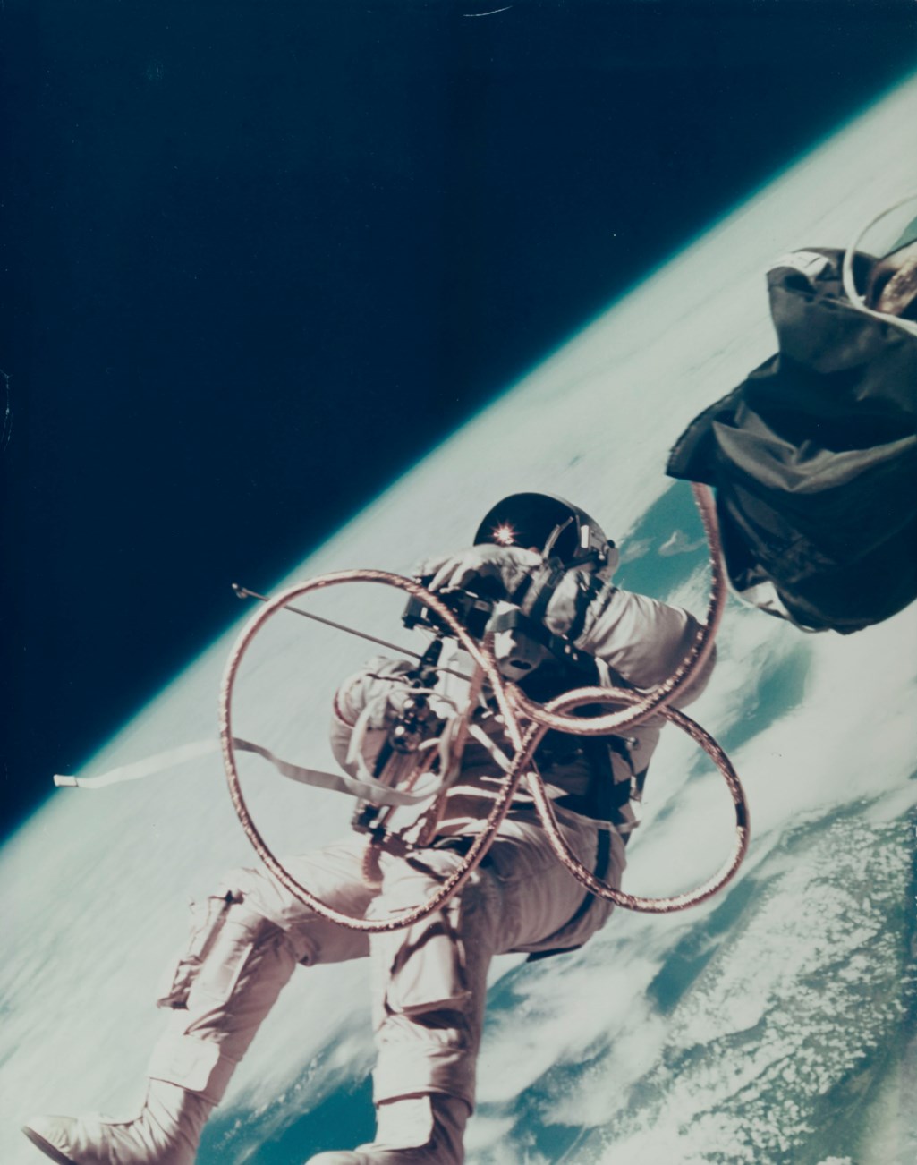 First US Spacewalk [Large Format]; Ed White floating in space over ...