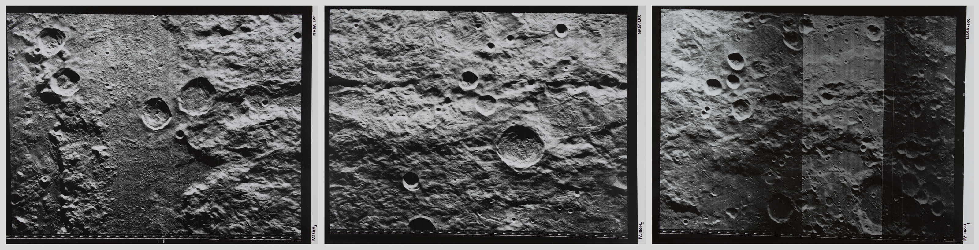 Orbital telephoto panorama [Large Format] over lunar valleys on the ...