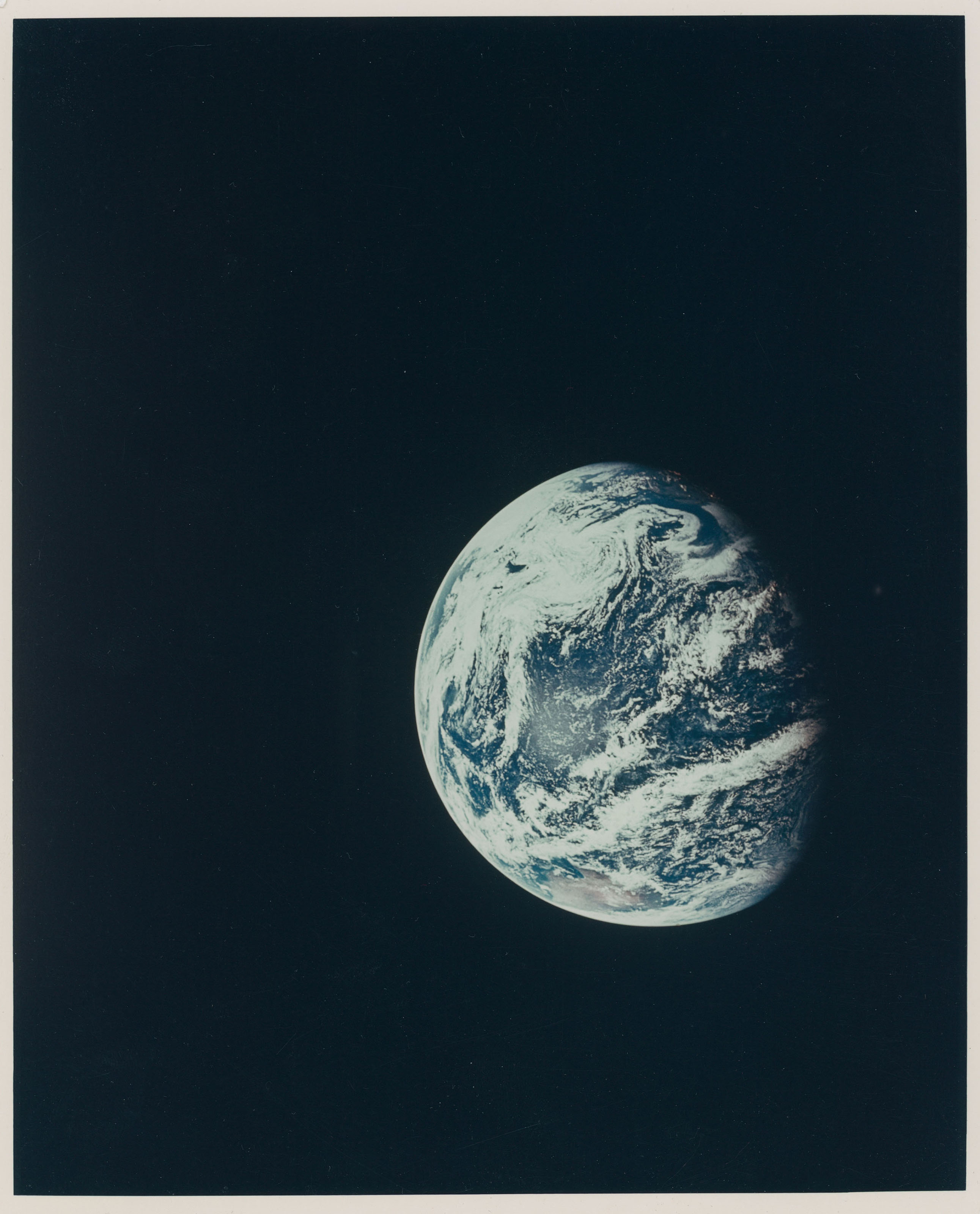 The blue Planet Earth from 61,000 nautical miles in space, outbound ...