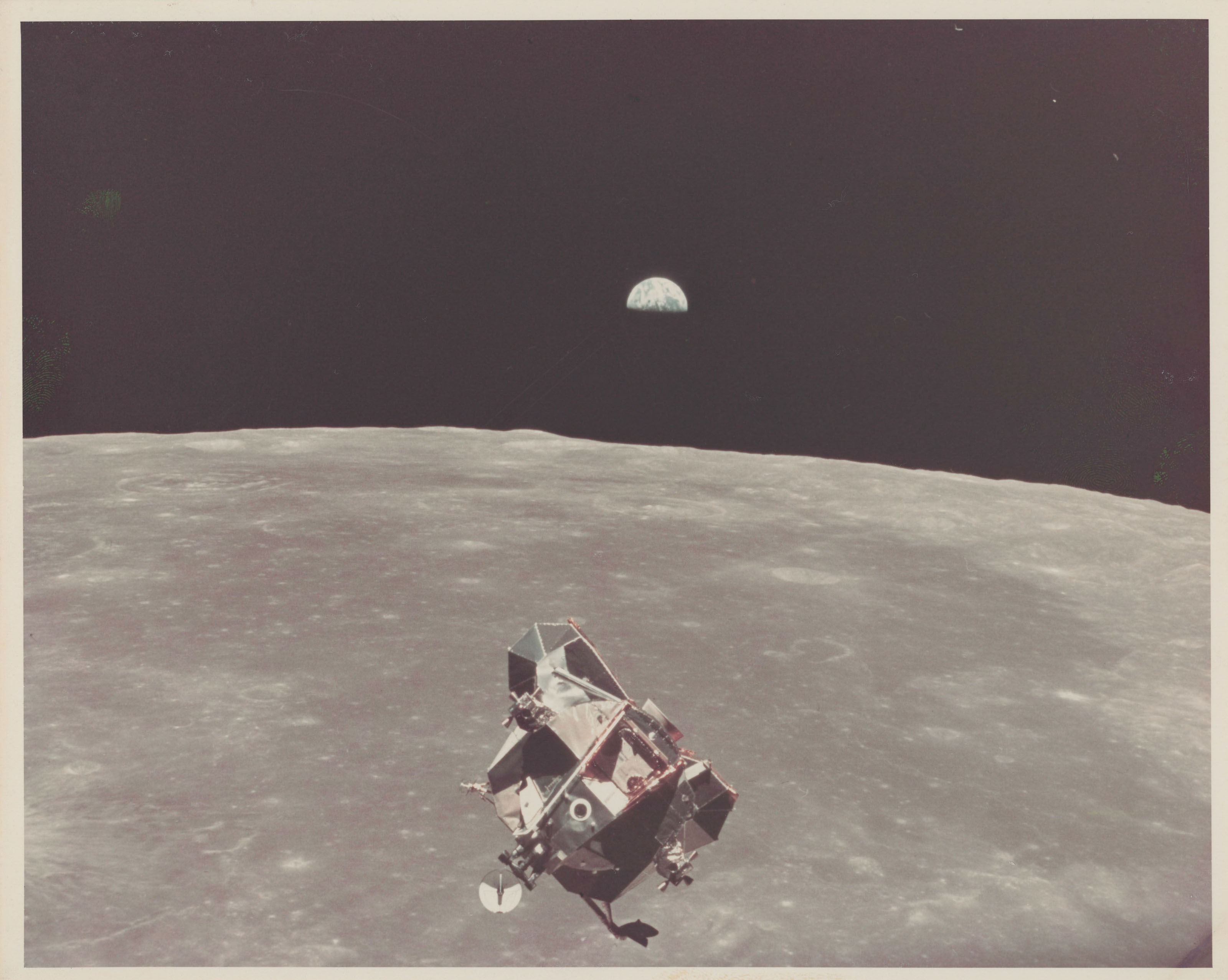 LM Eagle and Earthrise, July 16-24, 1969, Michael Collins [Apollo 11 ...