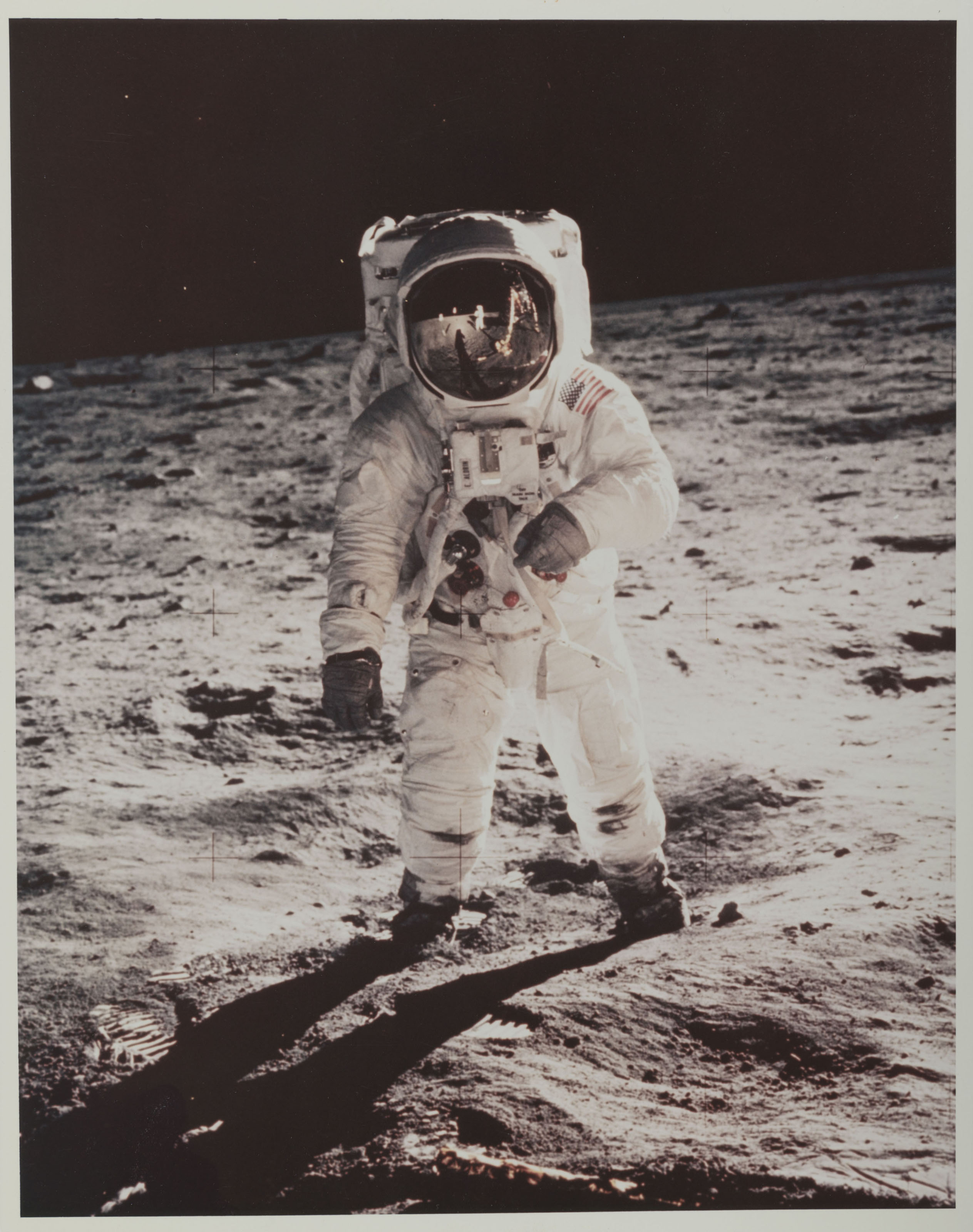 Portrait [Large Format] of Buzz Aldrin with the photographer and the ...