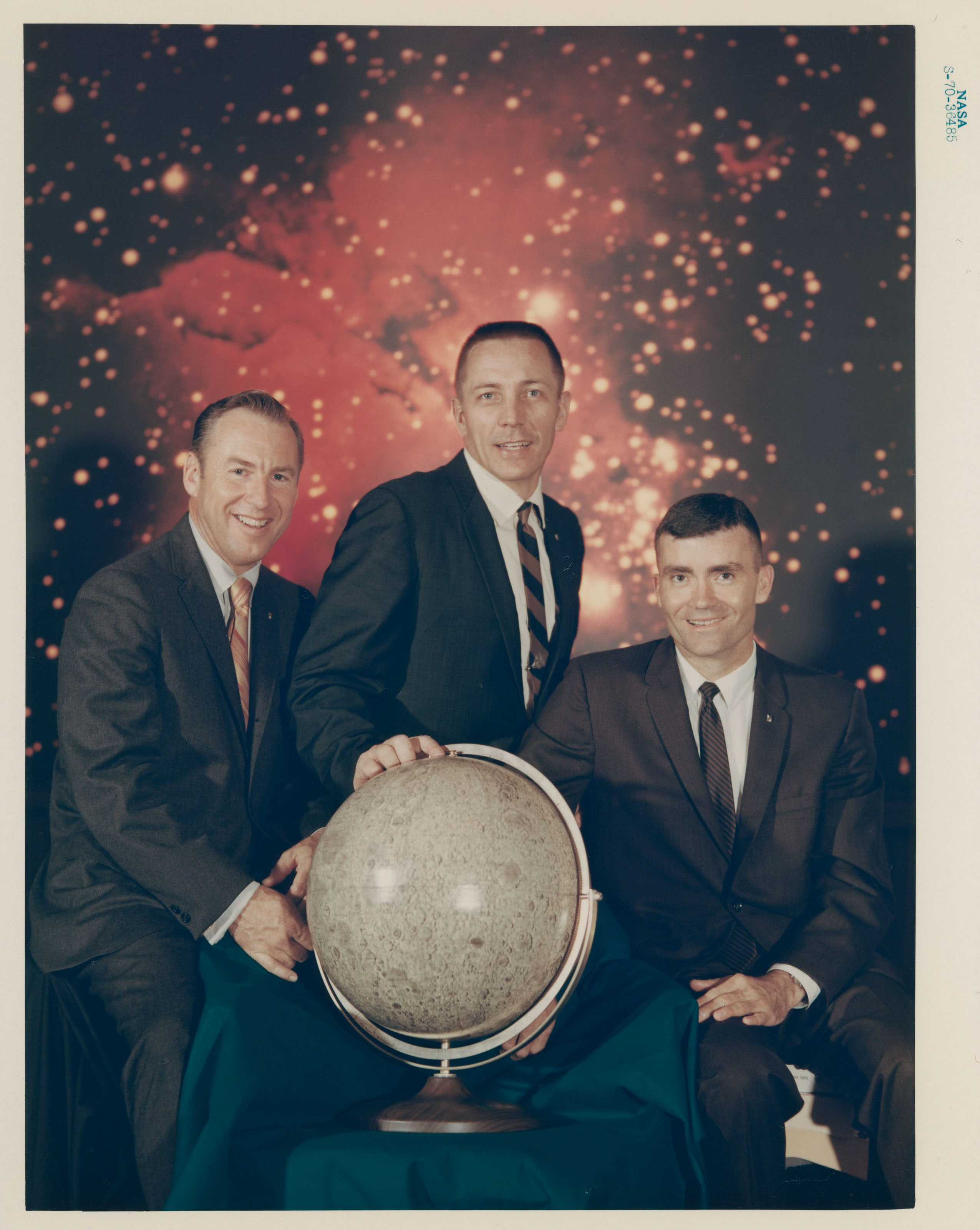 Official crew portrait; James Lovell and Fred Haise during lunar ...