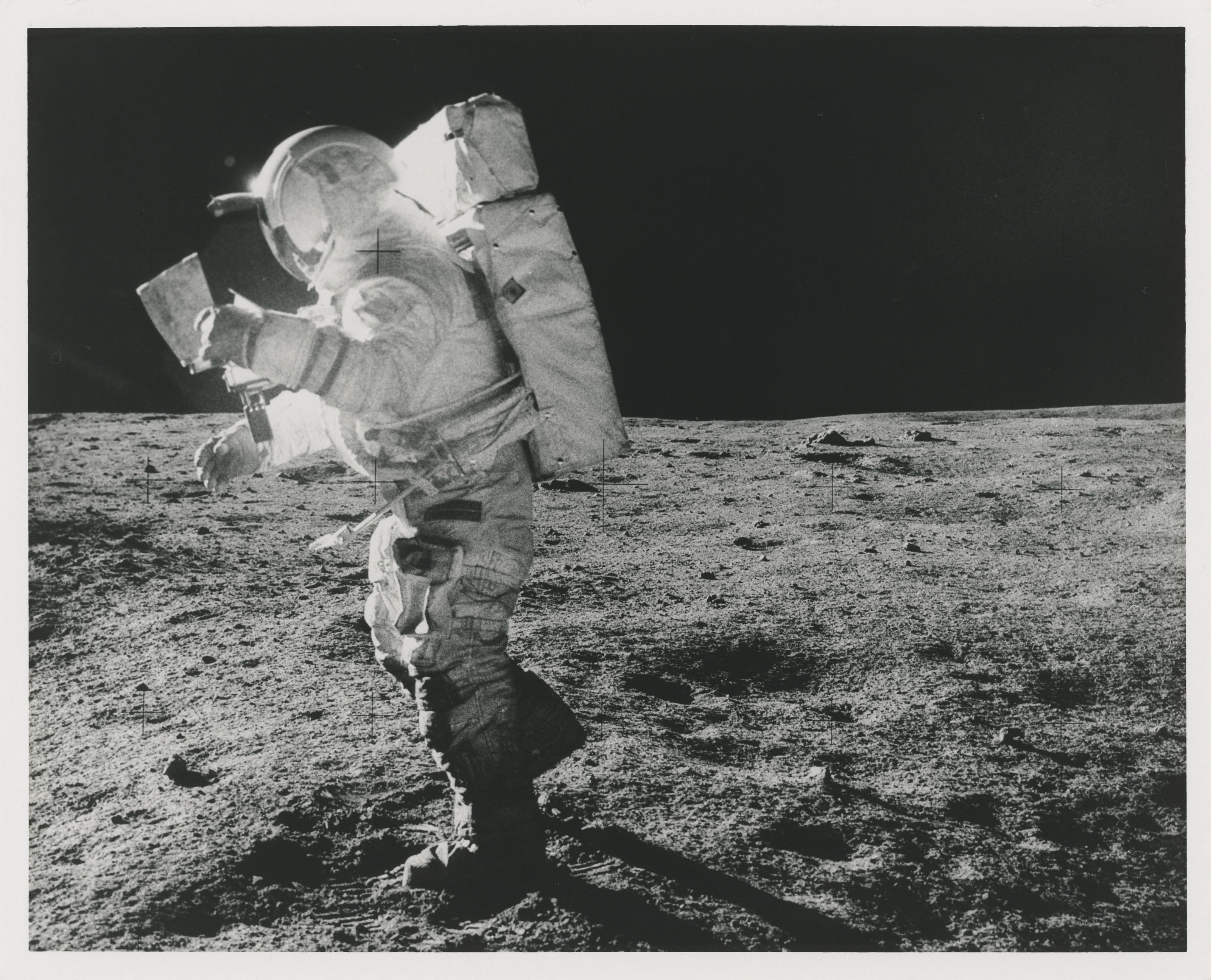 Edgar Mitchell losing his way on the Moon, station B1; Alan Shepard ...