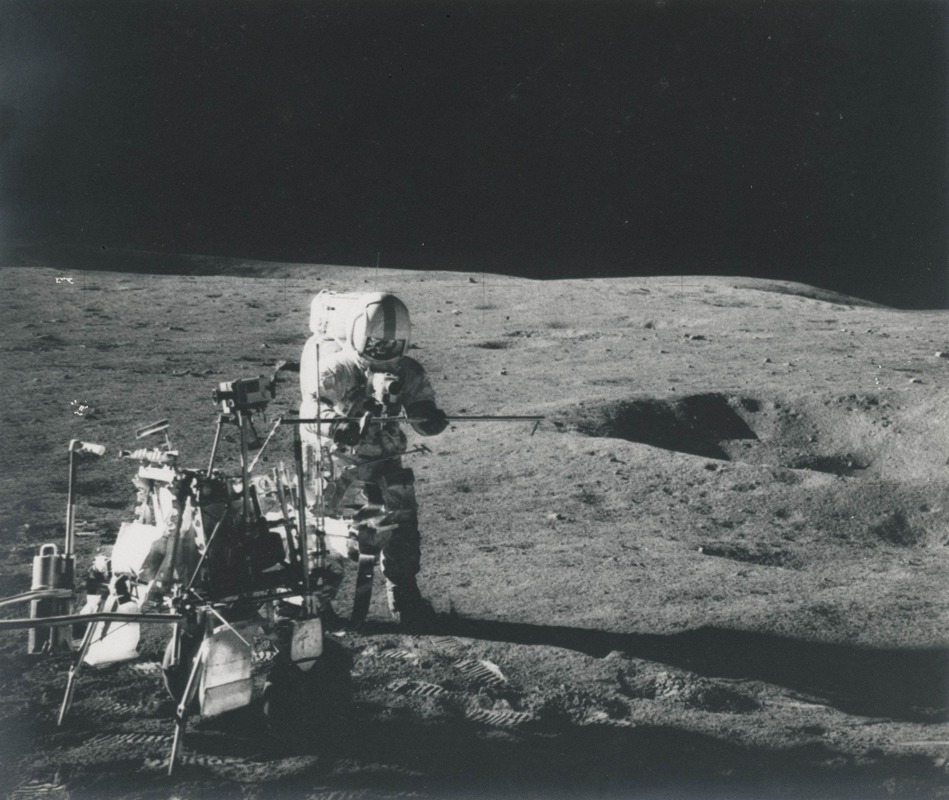 [Large Format] Alan Shepard exploring Fra Mauro with the MET, station A ...