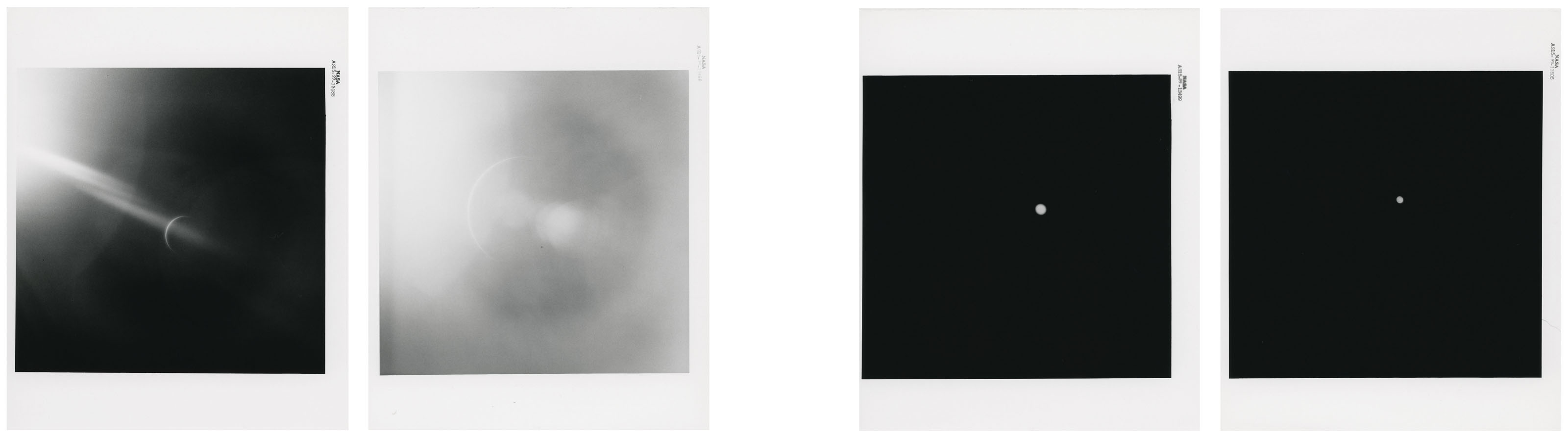 UV photographs of the increasing Crescent Earth and the receding full ...