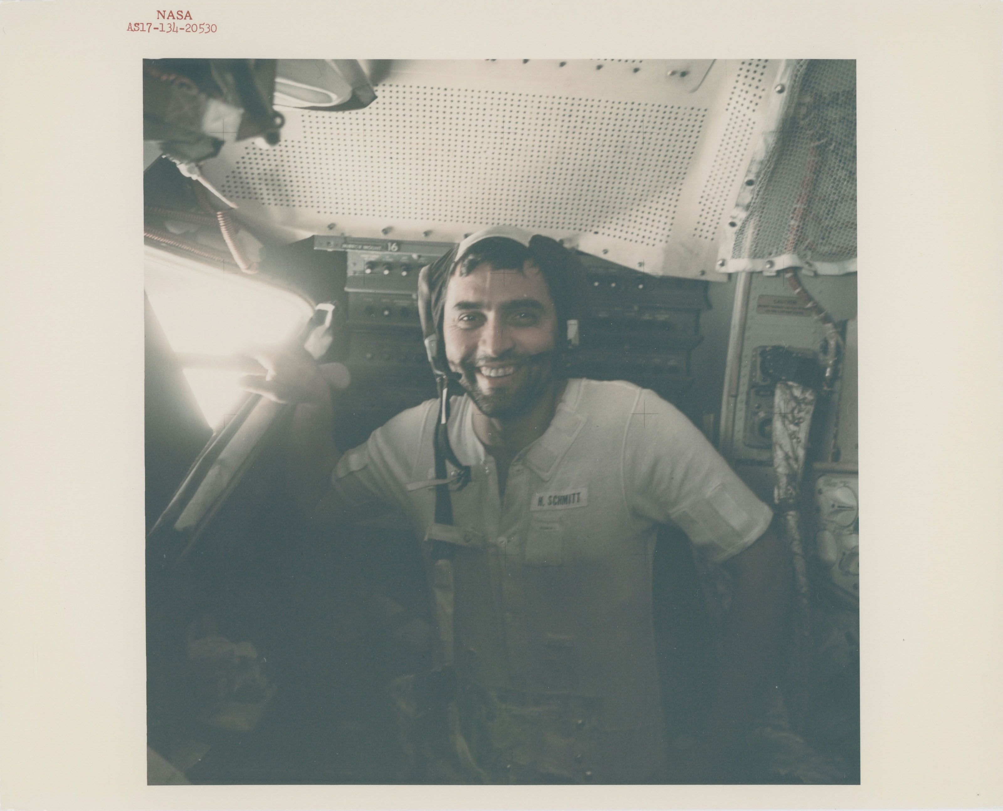 Portrait of Harrison Schmitt in the LM Challenger after man’s last ...