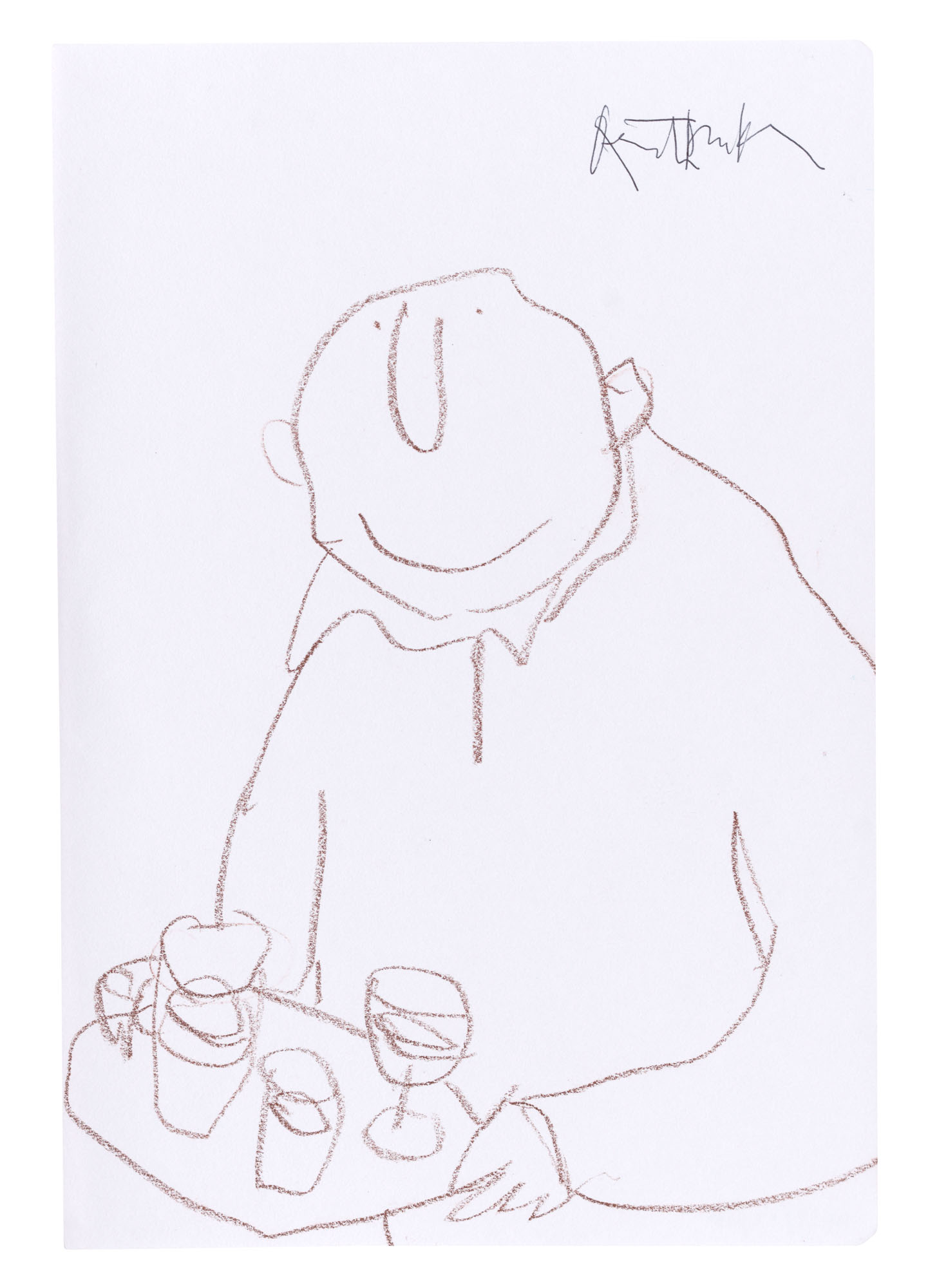 Quentin Blake (b. 1932), Men with wine glasses #16 | Christie’s
