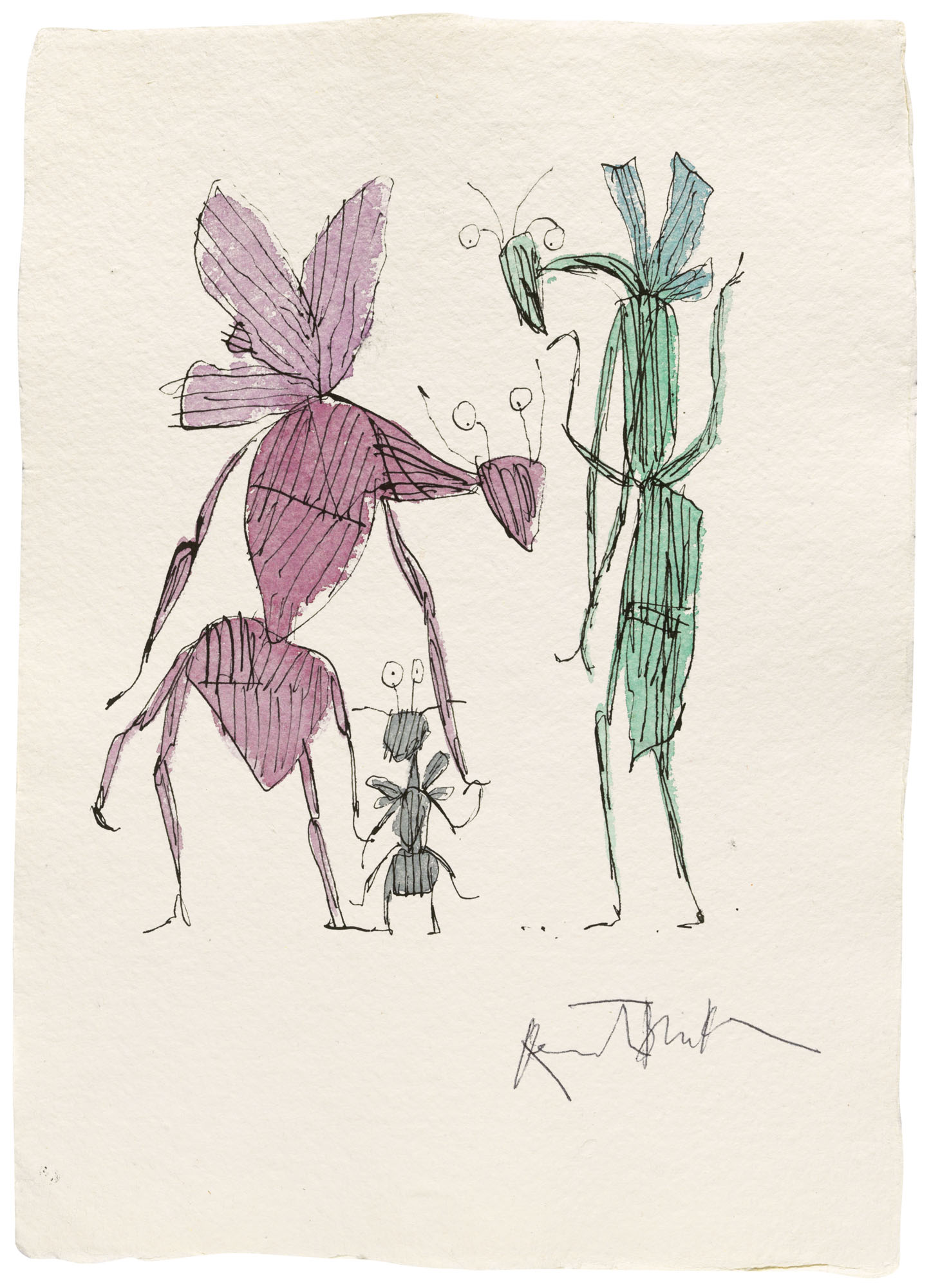 Quentin Blake (b.1932), Two aunts and an infant | Christie’s