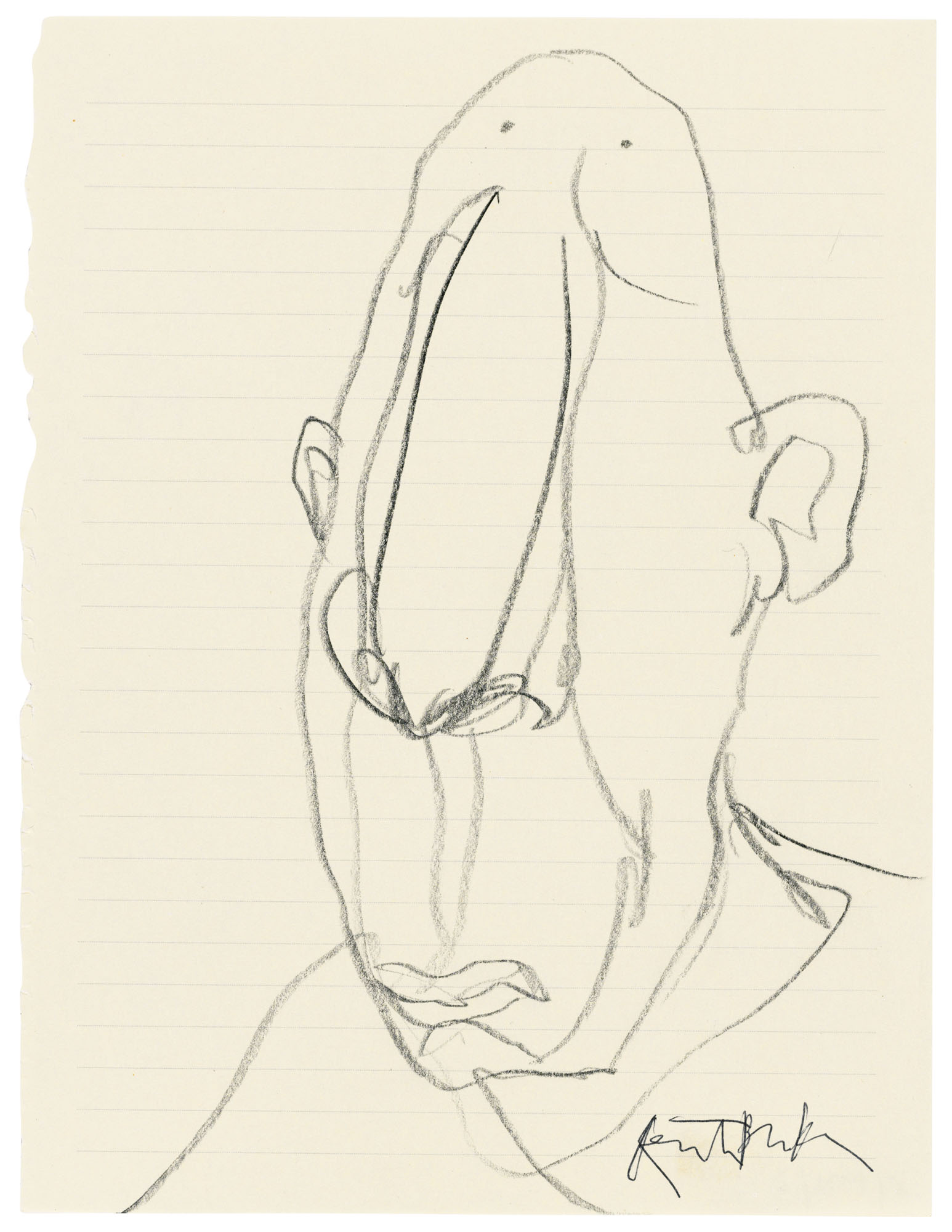 Quentin Blake (b. 1932), Pencil-line heads #4 | Christie’s