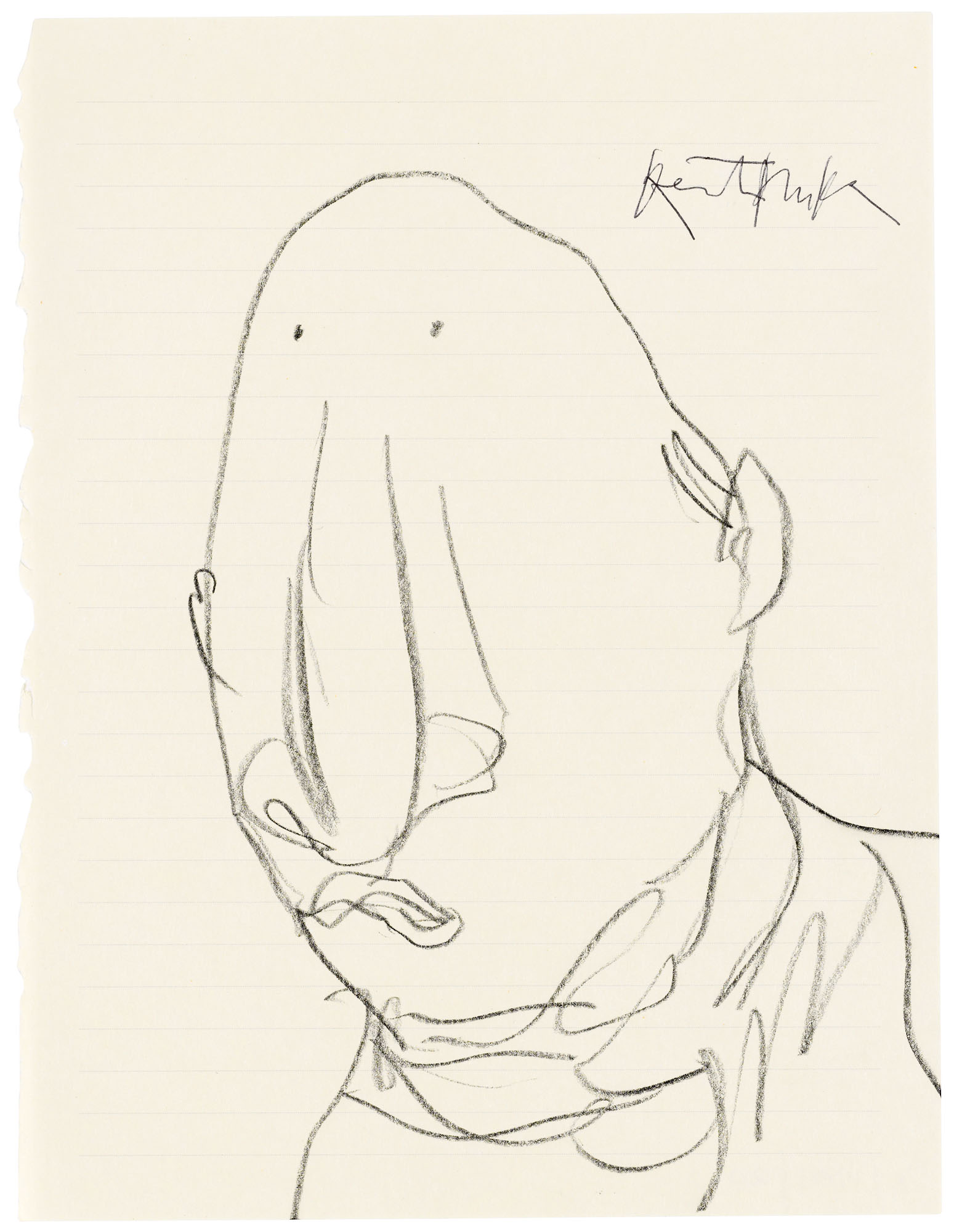 Quentin Blake (b. 1932), Pencil-line heads #14 | Christie’s