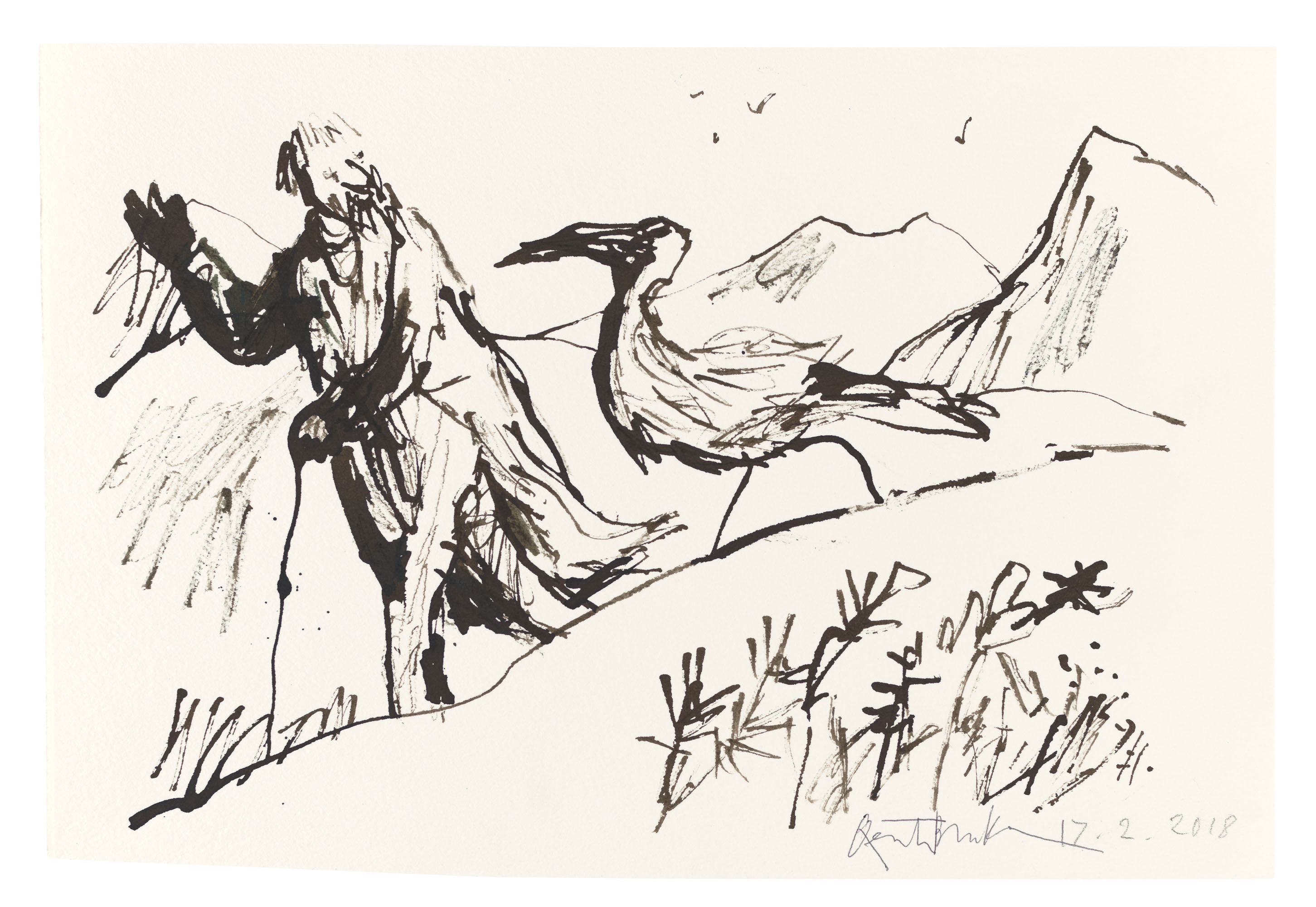 Quentin Blake (b. 1932), Walking with the birds #6 | Christie’s