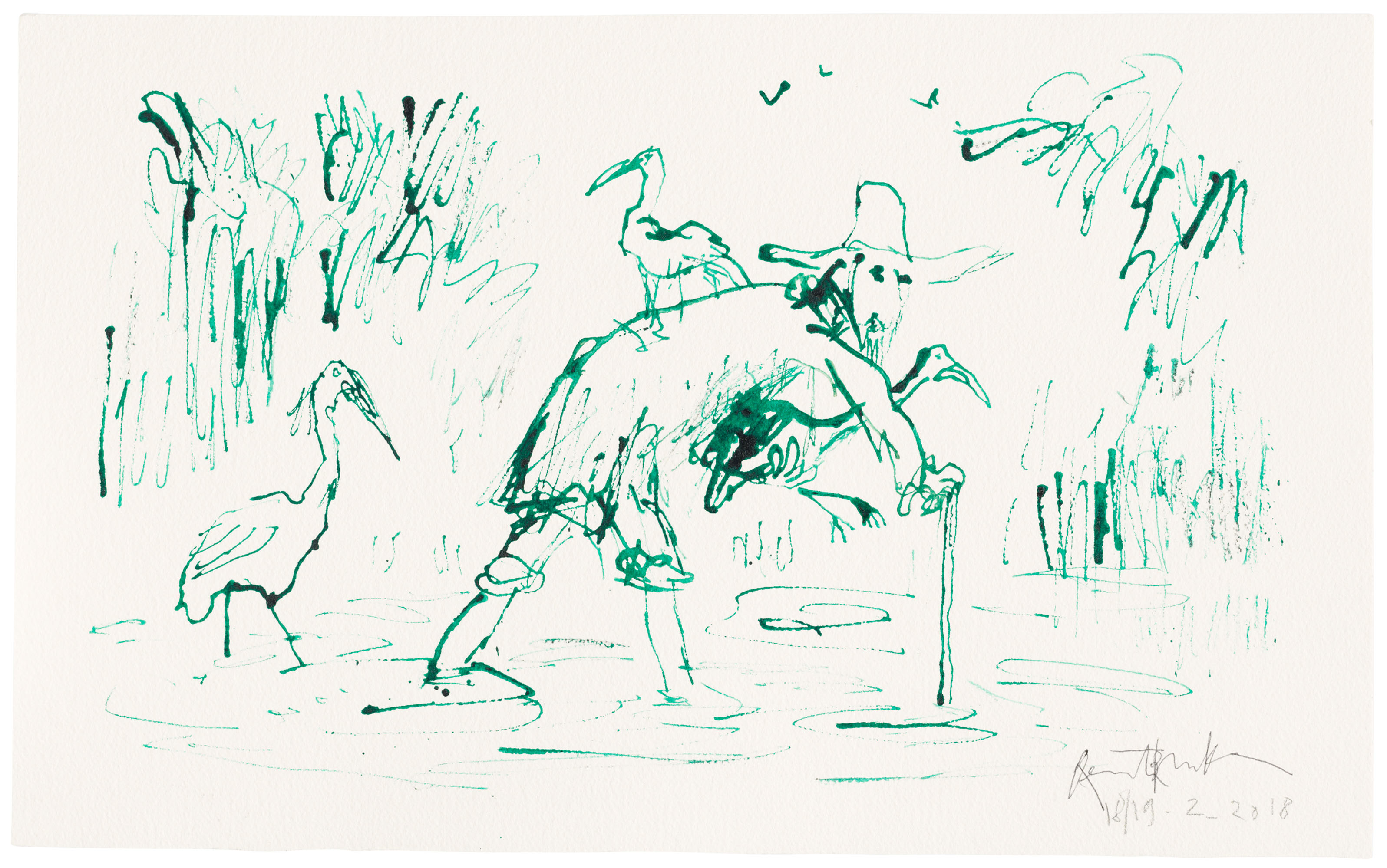 Quentin Blake (b. 1932), Walking with the birds #7 | Christie’s