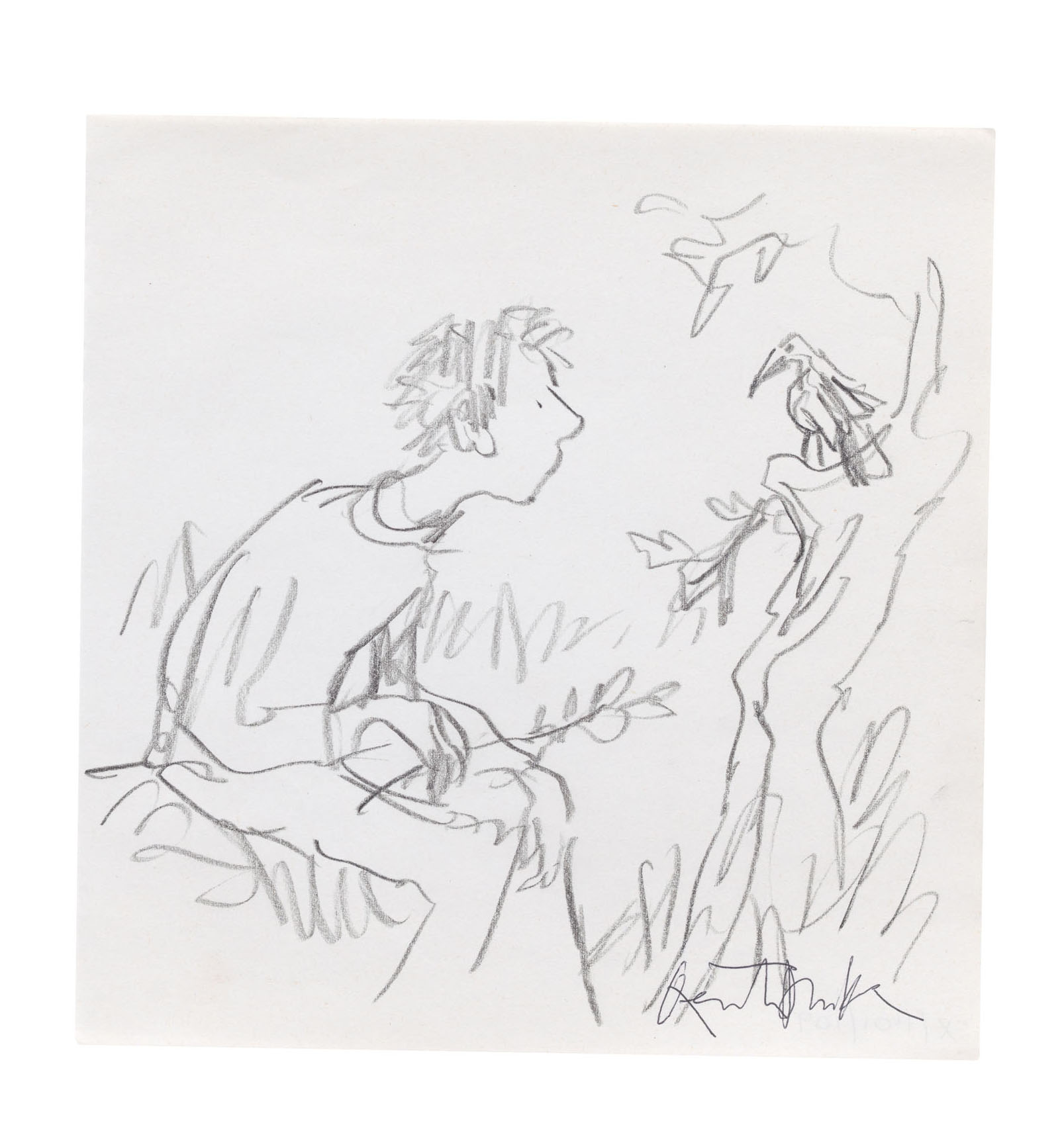 Quentin Blake (b. 1932), Youthful conversations with birds #4 | Christie’s