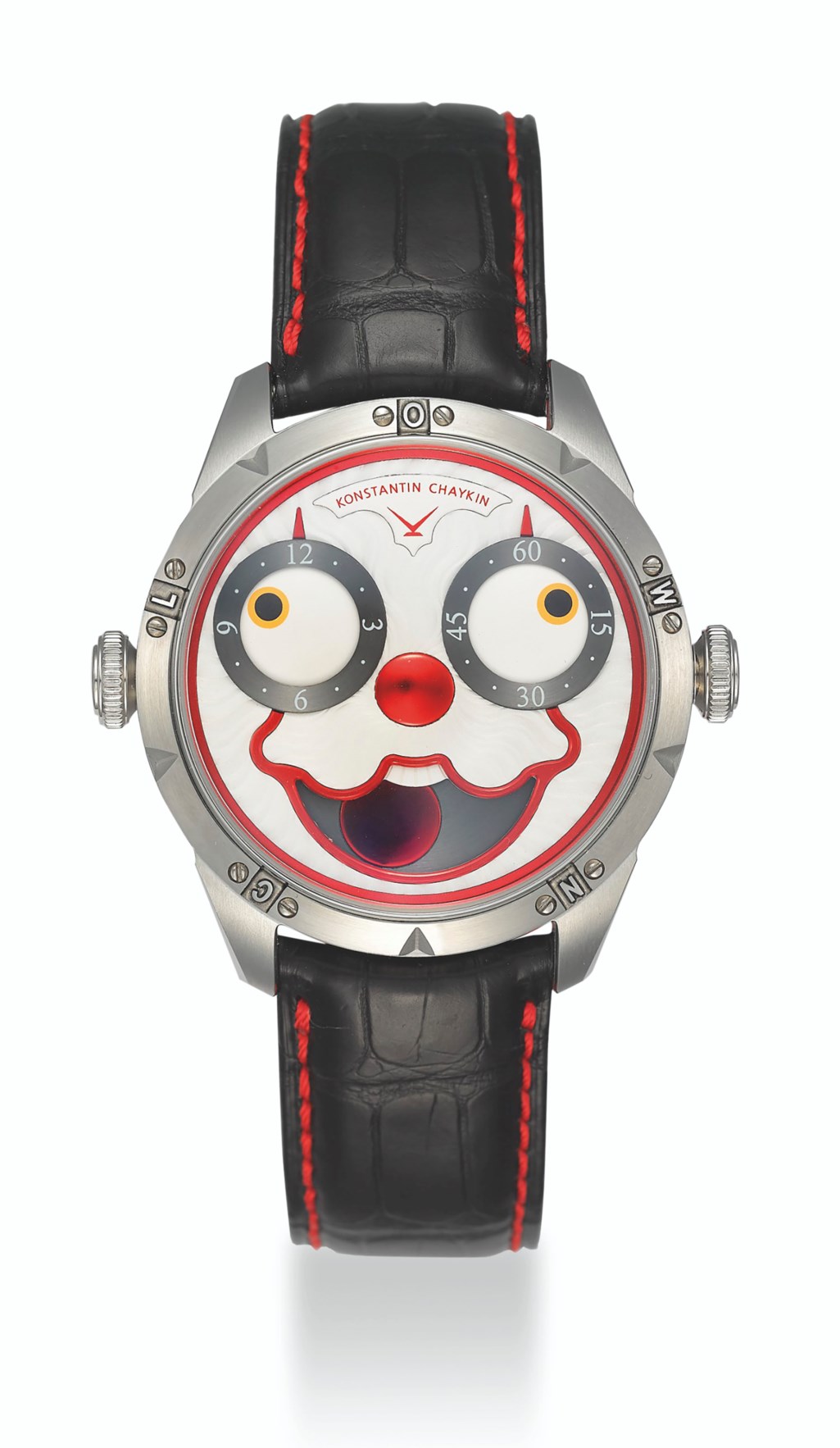 KONSTANTIN CHAYKIN, LIMITED EDITION STEEL CLOWN WATCH, NO. 18/27 ...