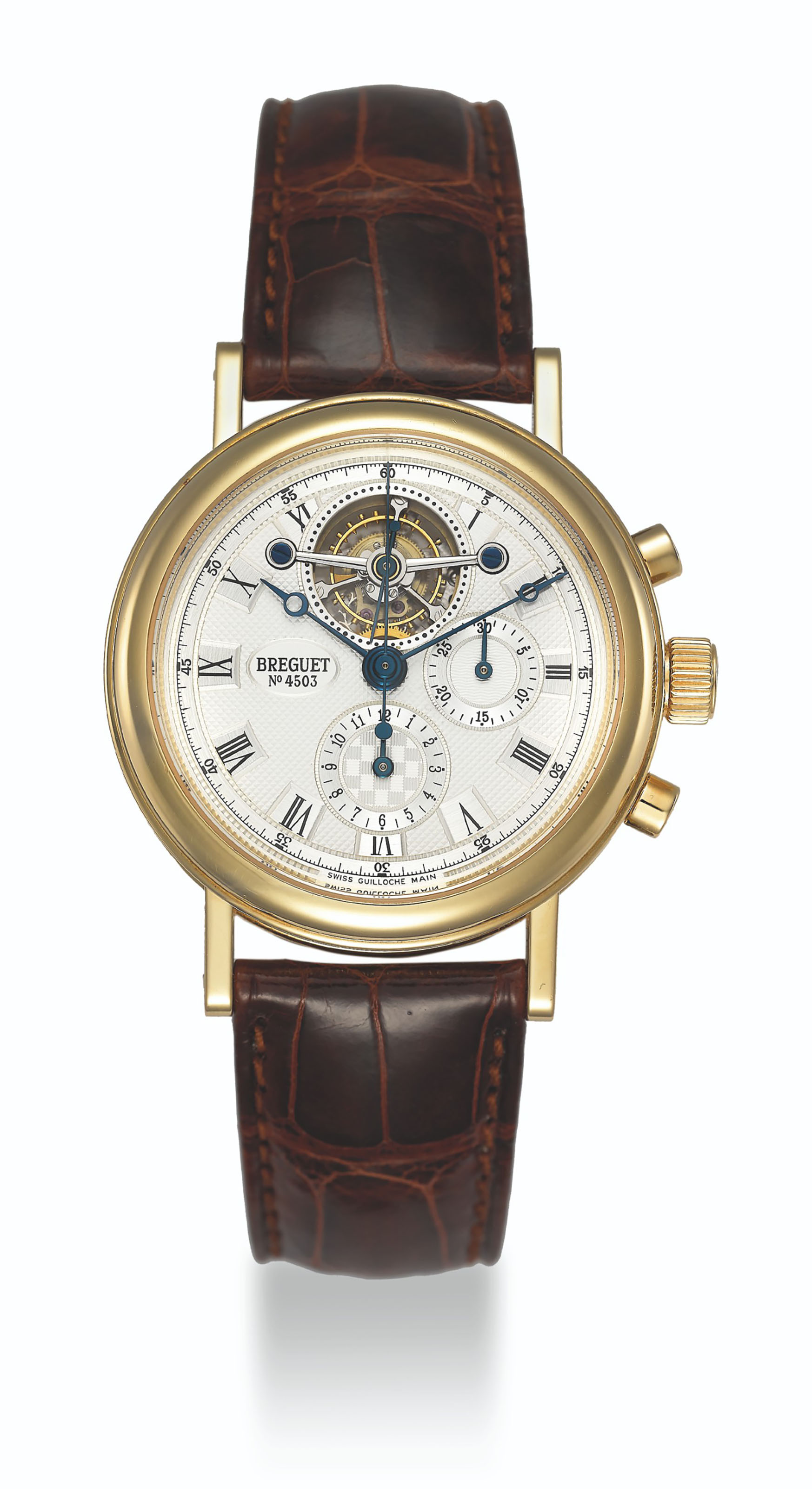 BREGUET, GOLD TOURBILLON CHRONOGRAPH, REF. 3577, CASE NO. 4503L ...