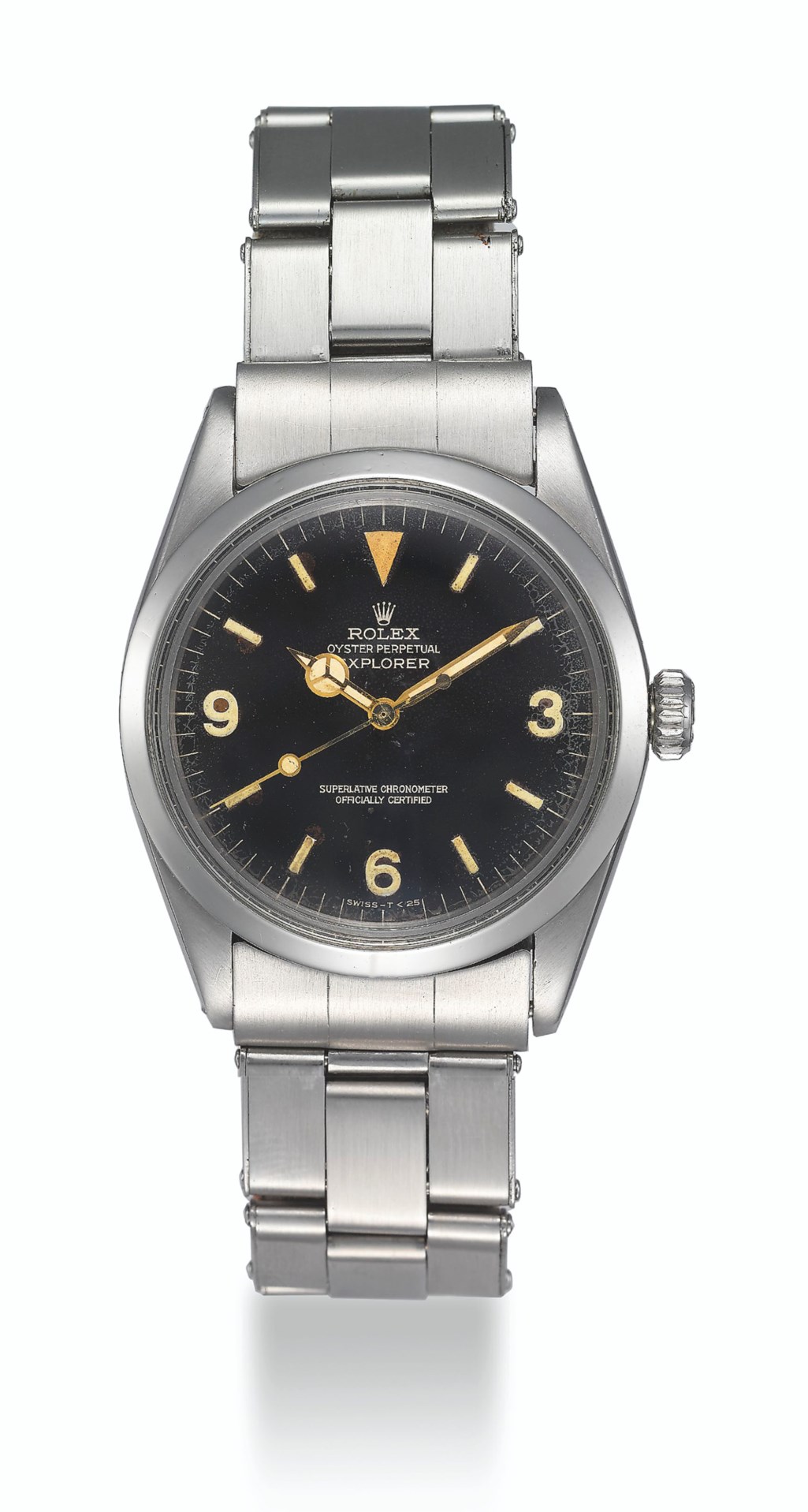 ROLEX, STEEL EXPLORER WITH GILT DIAL, REF. 1016, CASE NO. 1’374’842 ...