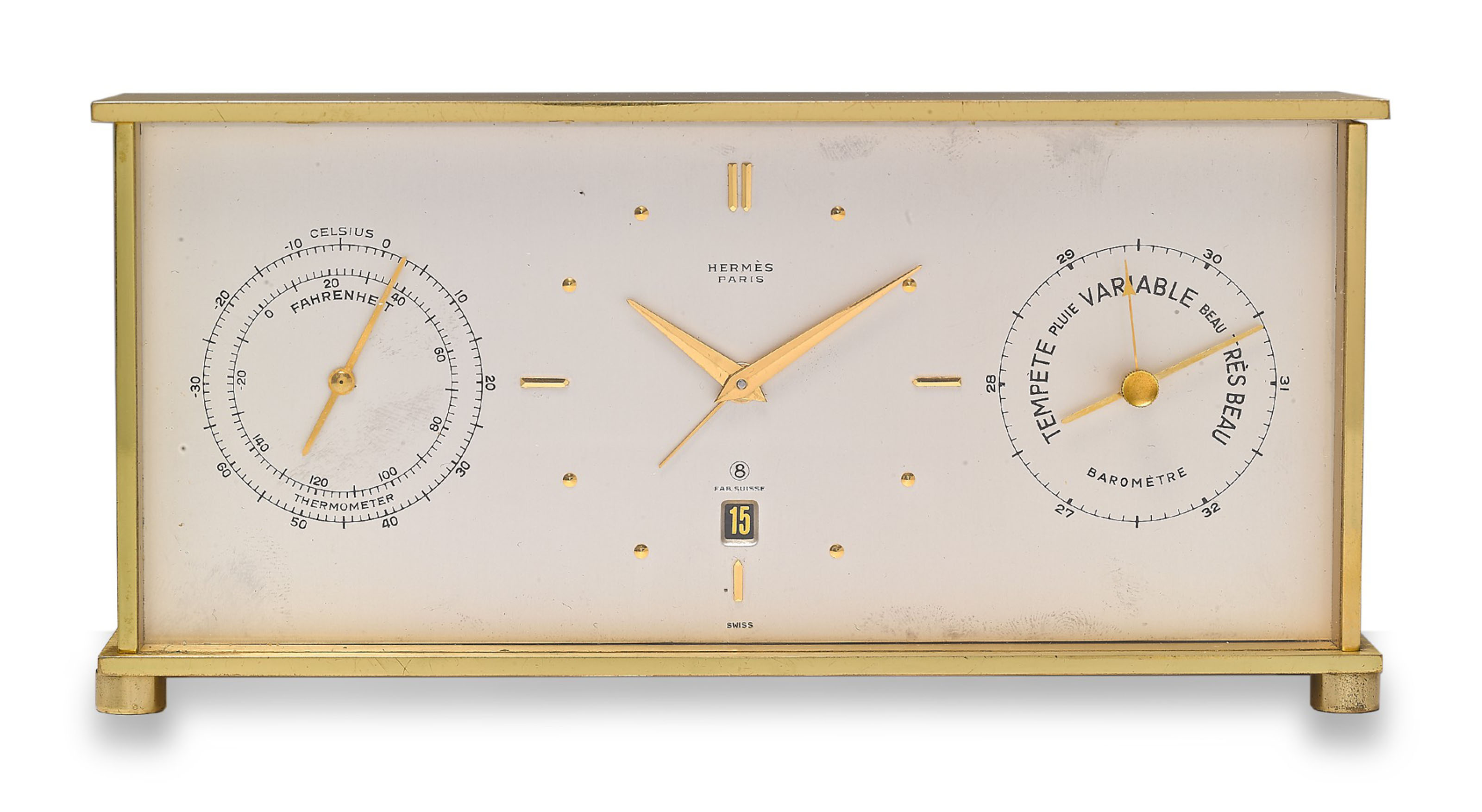 HERMES, BRASS COMPENDIUM CLOCK, CASE NO. 1114 | Christie’s