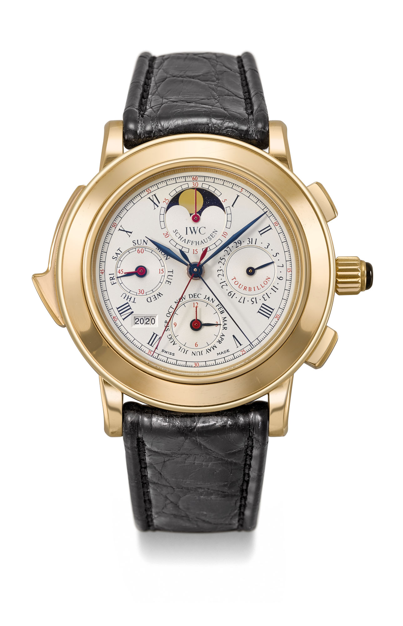 IWC. An extremely fine and rare 18K gold limited edition minute ...