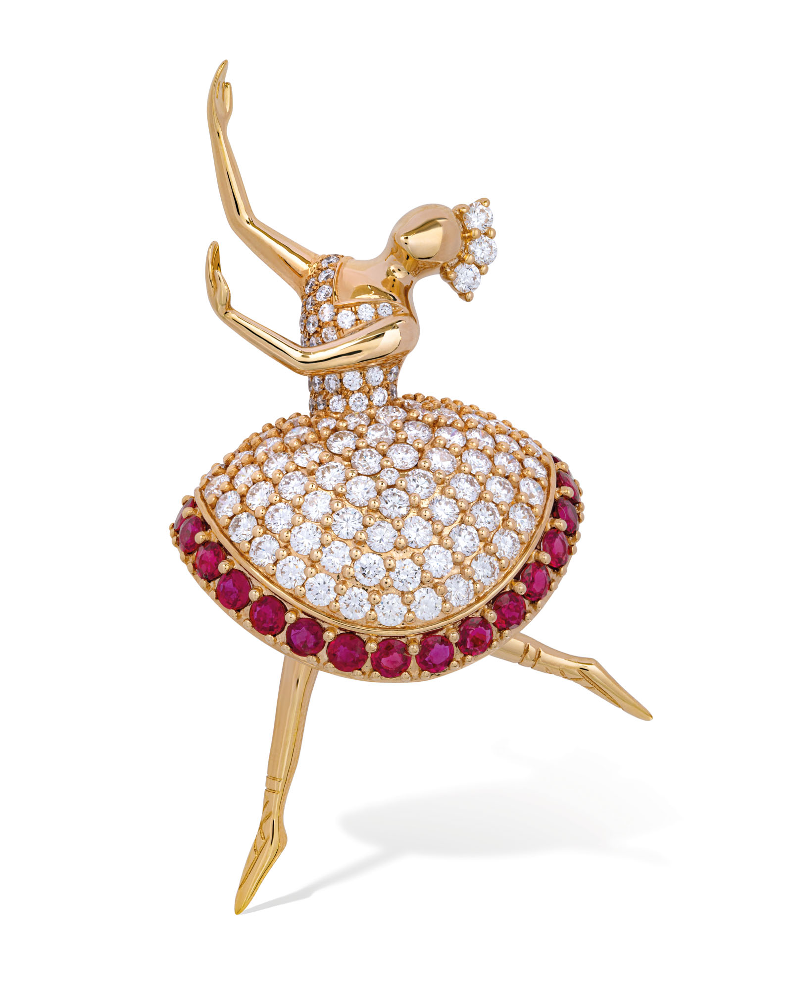 RUBY AND DIAMOND 'BALLERINA' BROOCH, VAN CLEEF & ARPELS