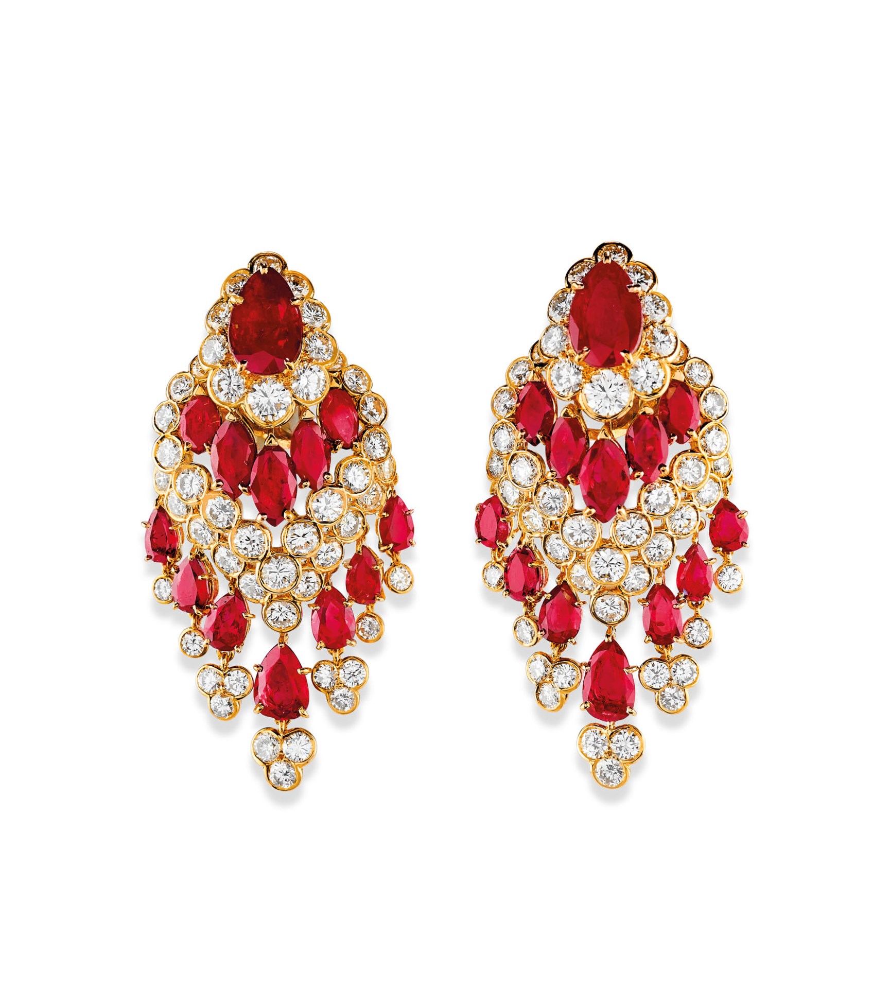 RUBY AND DIAMOND EARRINGS, VAN CLEEF & ARPELS | Christie's