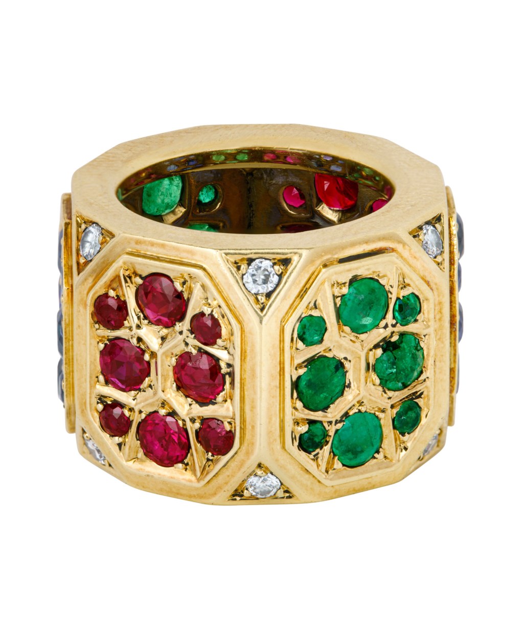 SUZANNE BELPERRON RUBY, SAPPHIRE, EMERALD AND DIAMOND RING, | Christie’s