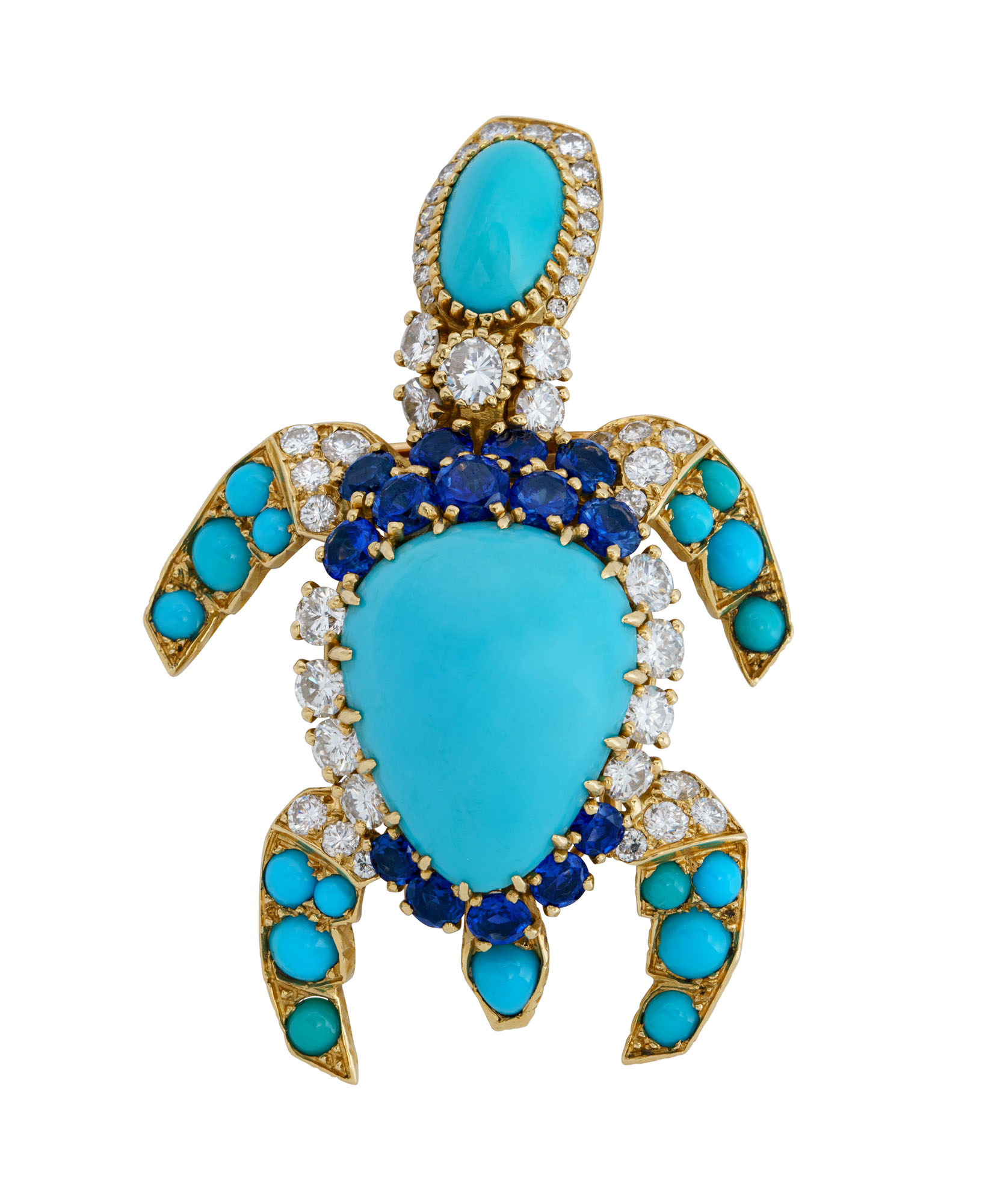 CARTIER TURQUOISE, SAPPHIRE AND DIAMOND TURTLE BROOCH, | Christie’s