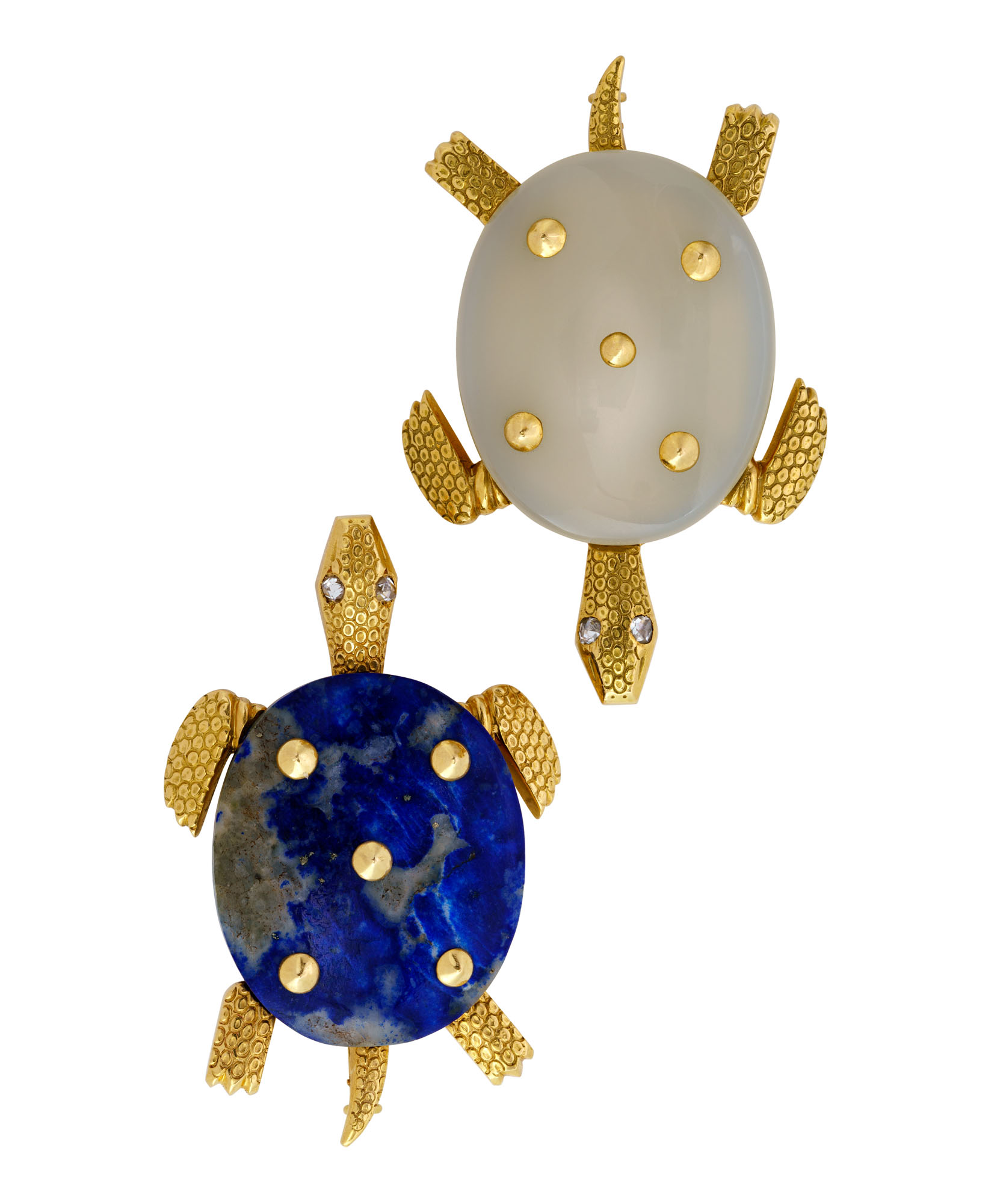 CARTIER LAPIS LAZULI, AGATE AND DIAMOND TURTLE BROOCHES, | Christie’s