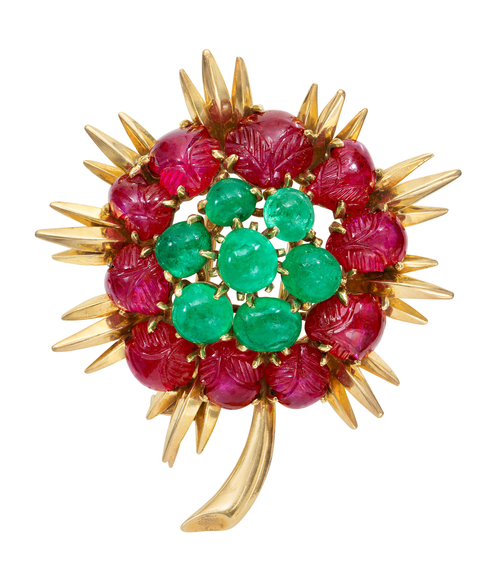 CHAUMET RETRO EMERALD AND RUBY BROOCH, | Christie’s