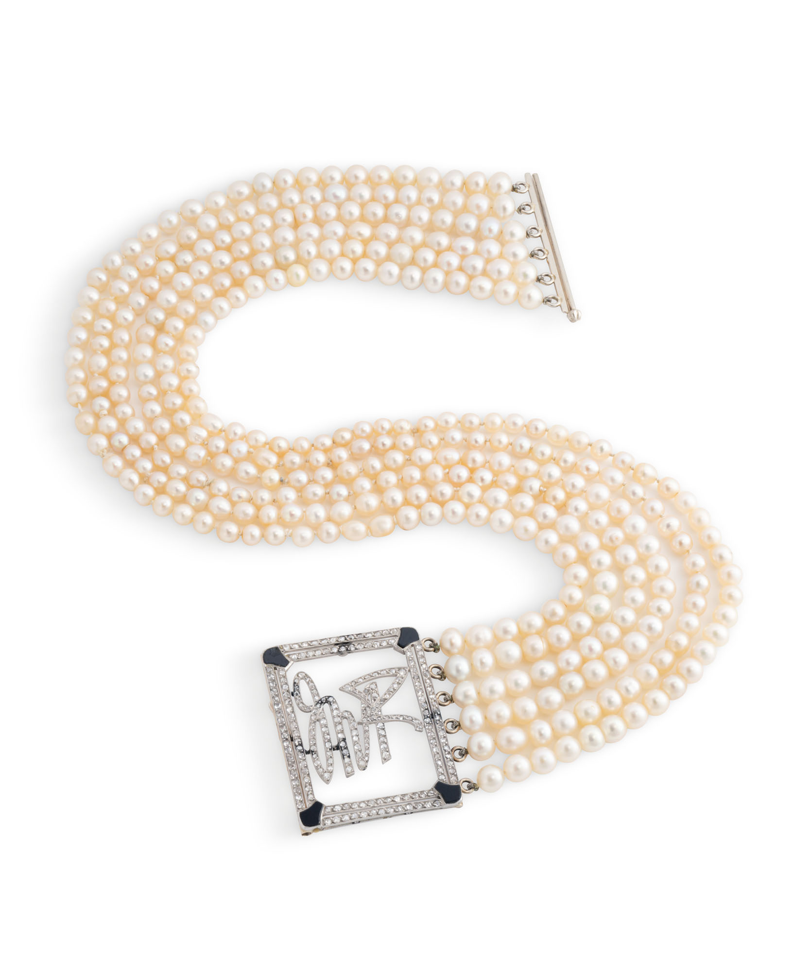NATURAL AND CULTURED PEARL, DIAMOND AND ONYX NECKLACE, | Christie’s