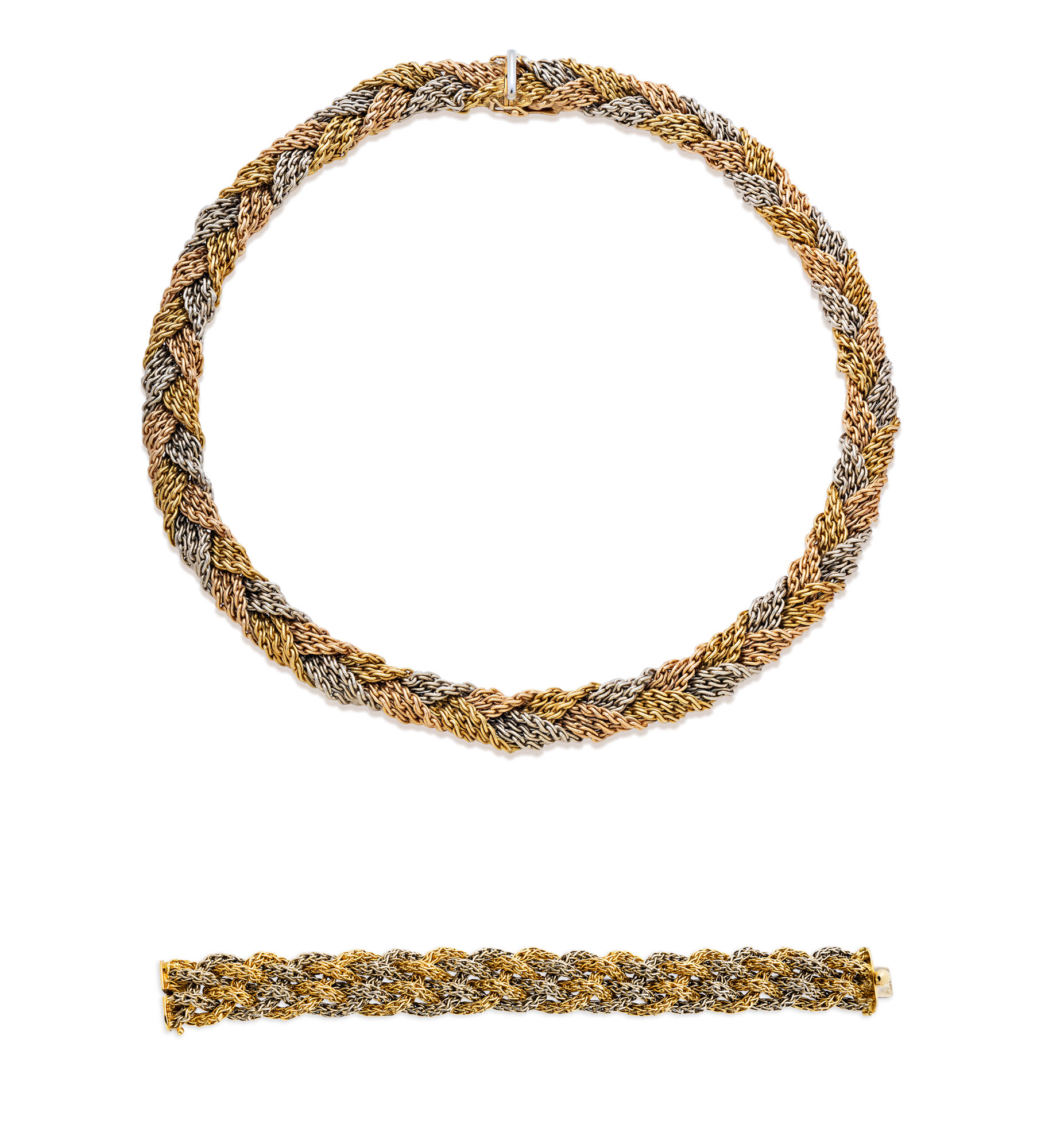 BULGARI GOLD NECKLACE AND BRACELET SET, | Christie’s