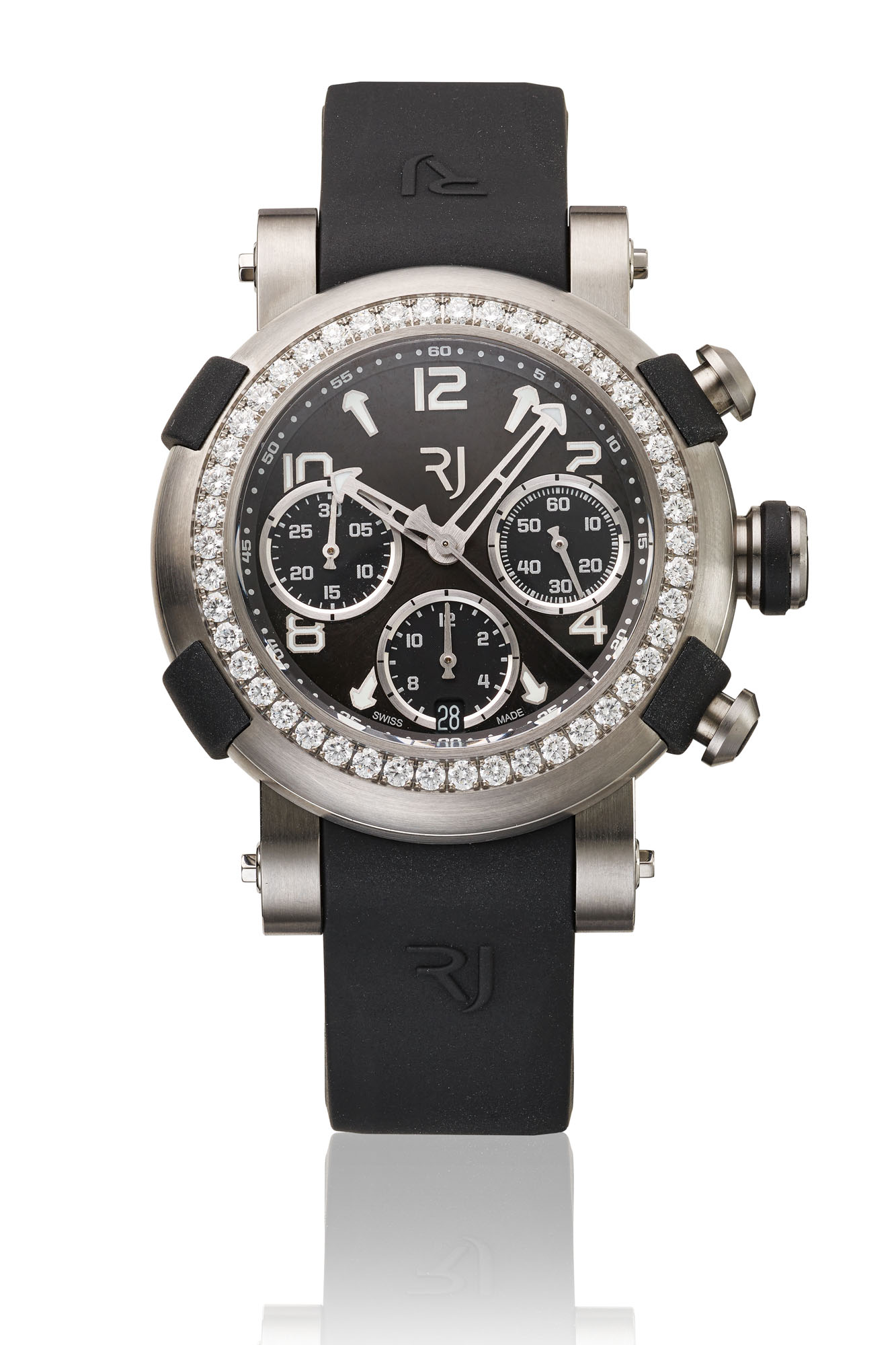ROMAIN JEROME, TITANIUM AND DIAMOND-SET ARRAW MARINE CHRONOGRAPH ...