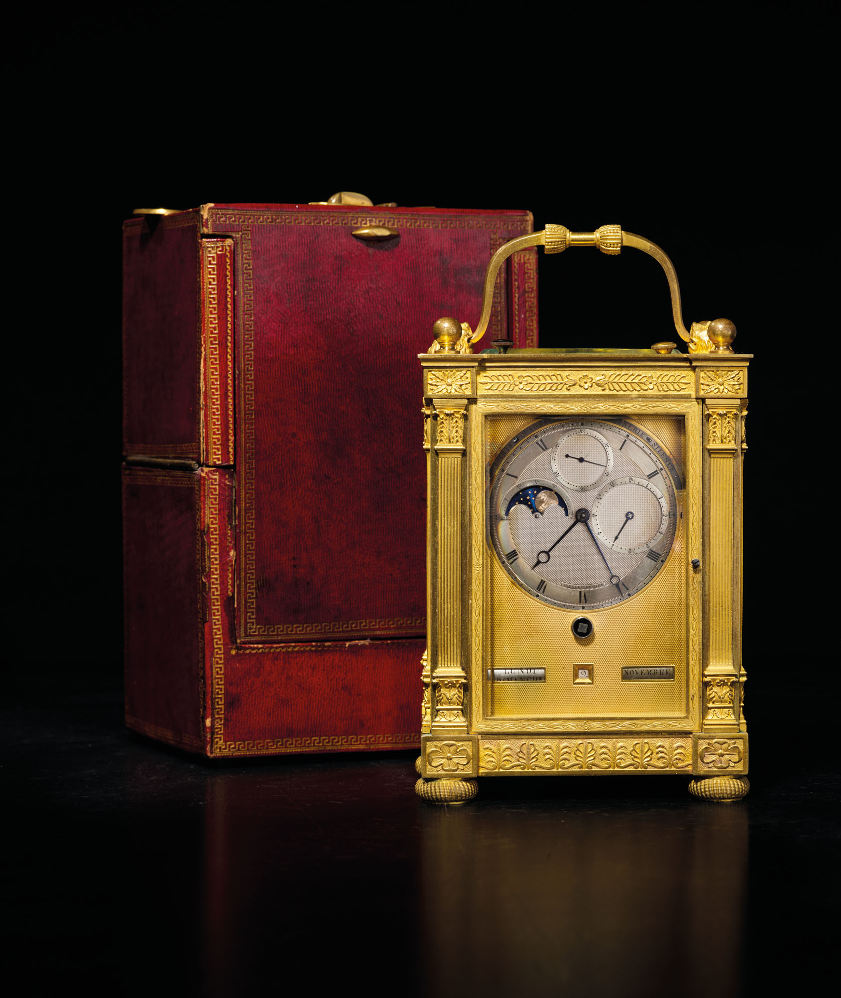 BREGUET, GILT BRONZE GRANDE AND PETITE SONNERIE STRIKING AND QUARTER ...