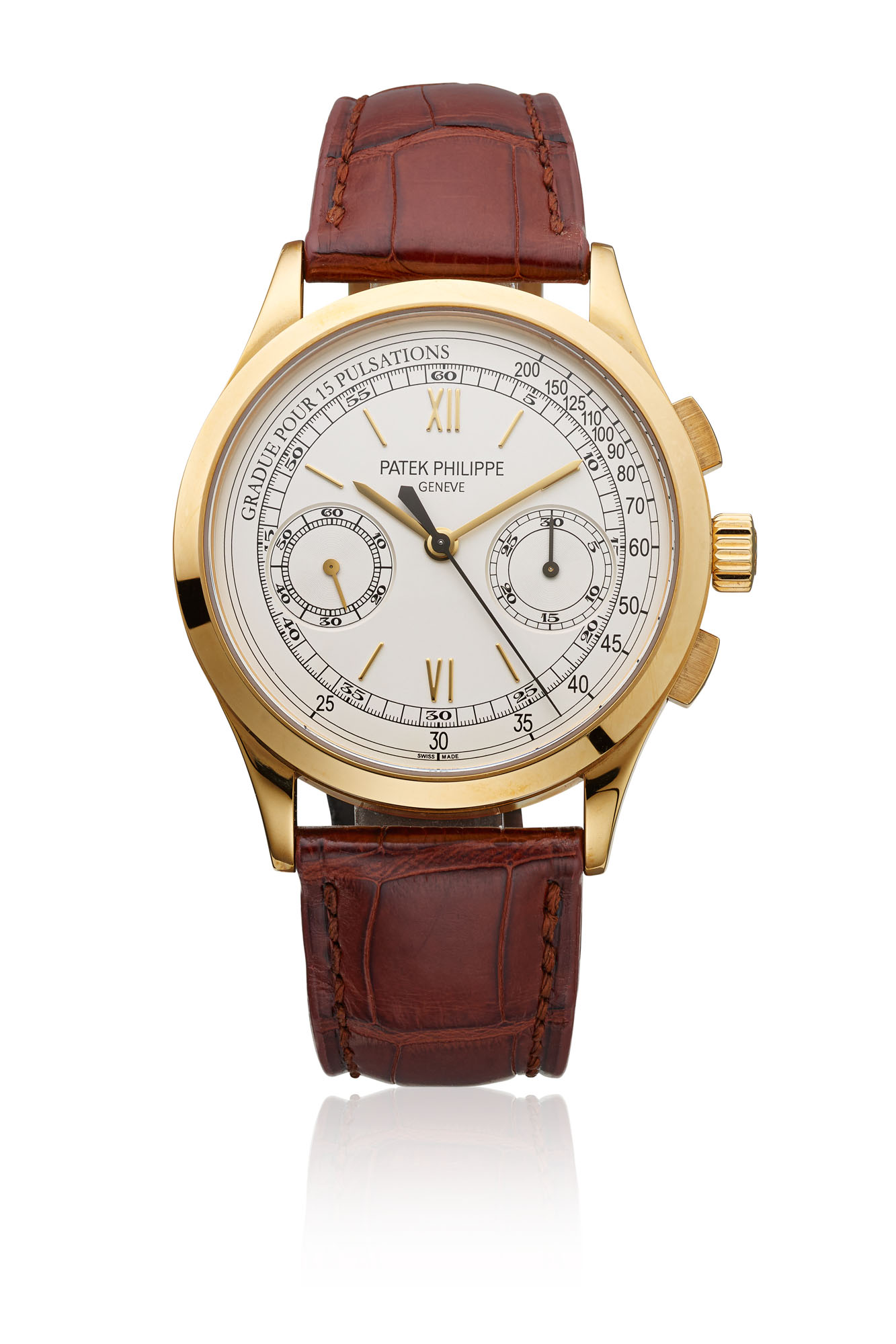 PATEK PHILIPPE, GOLD PULSOMETER CHRONOGRAPH WRISTWATCH, REF. 5170J-001 ...