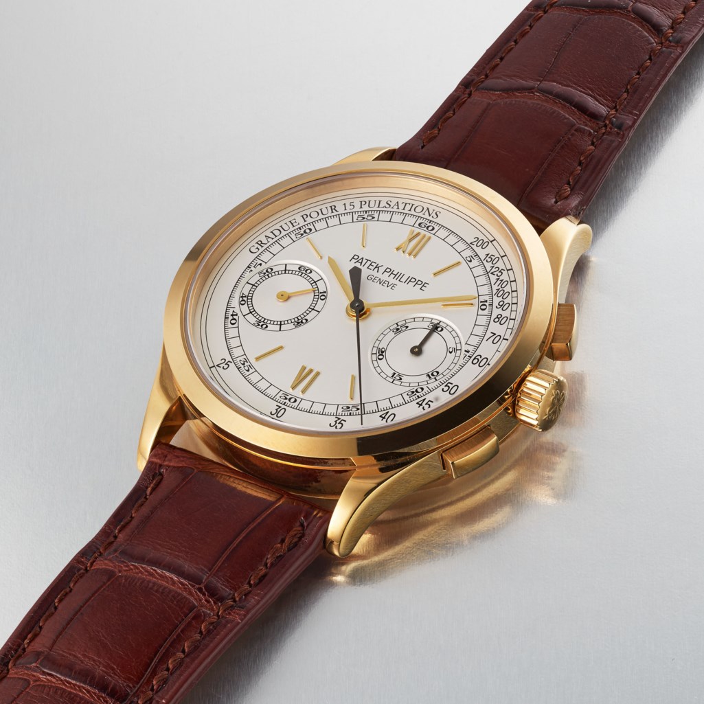 PATEK PHILIPPE, GOLD PULSOMETER CHRONOGRAPH WRISTWATCH, REF. 5170J-001 ...