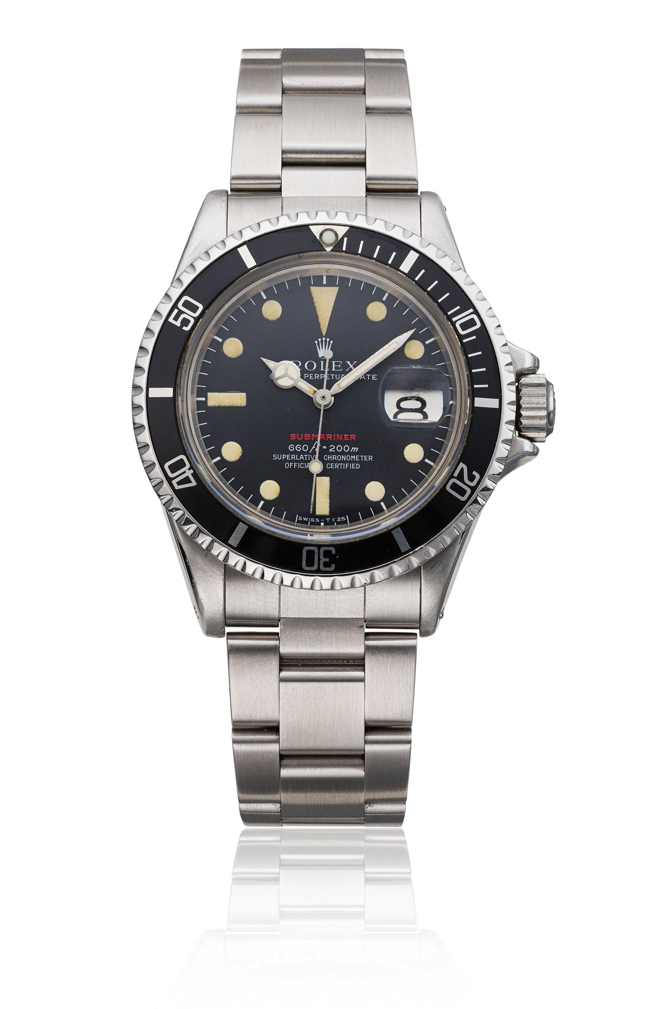 ROLEX, STEEL SINGLE RED SUBMARINER WRISTWATCH, REF. 1680, CASE NO. 2 ...