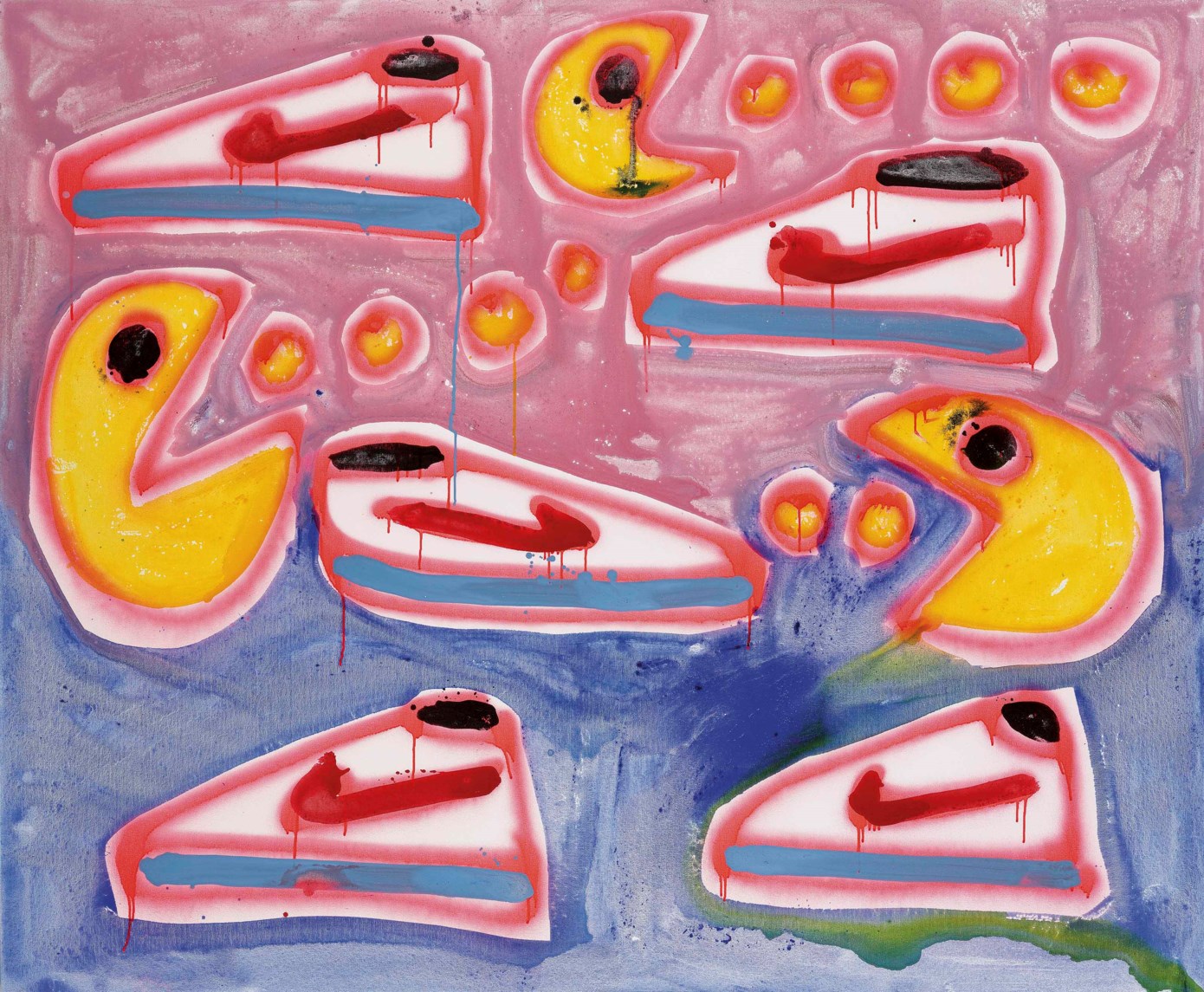 KATHERINE BERNHARDT (B. 1975), Pacman and Nikes | Christie's