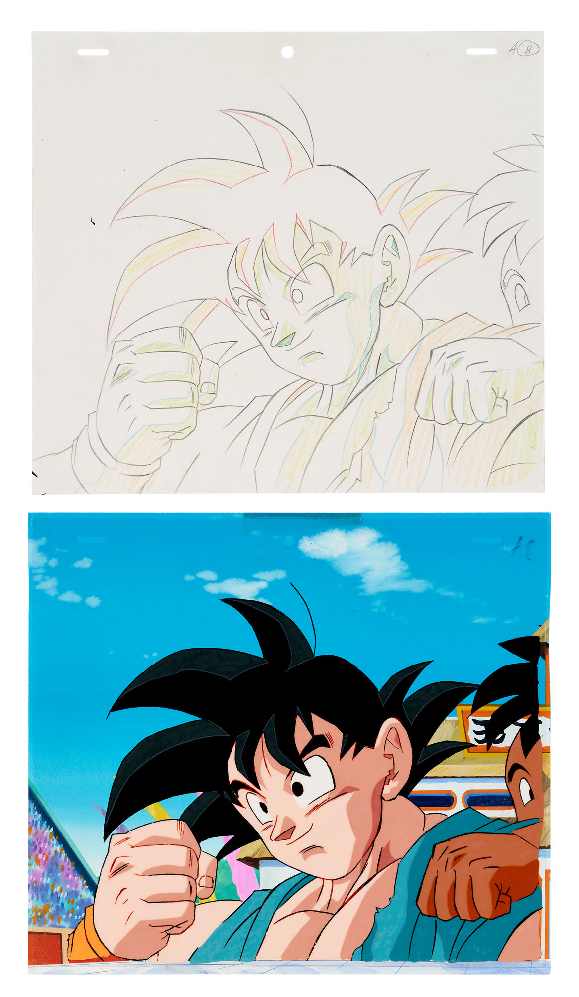 DRAGON BALL Z BY TOEI ANIMATION, Son Goku and Majin Buu; & Son Goku and ...