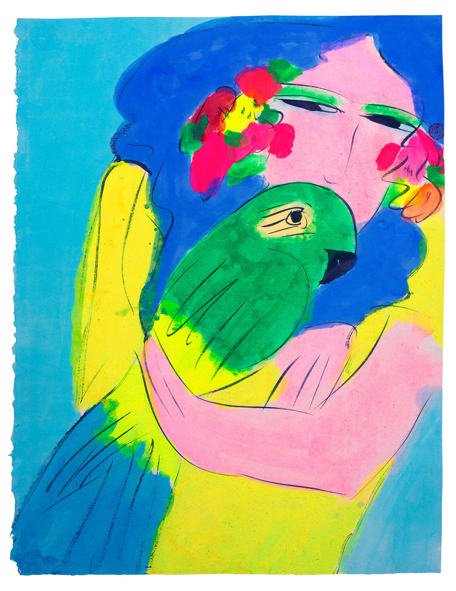 WALASSE TING (DING XIONGQUAN, 1928-2010), Lady with Parrot | Christie’s