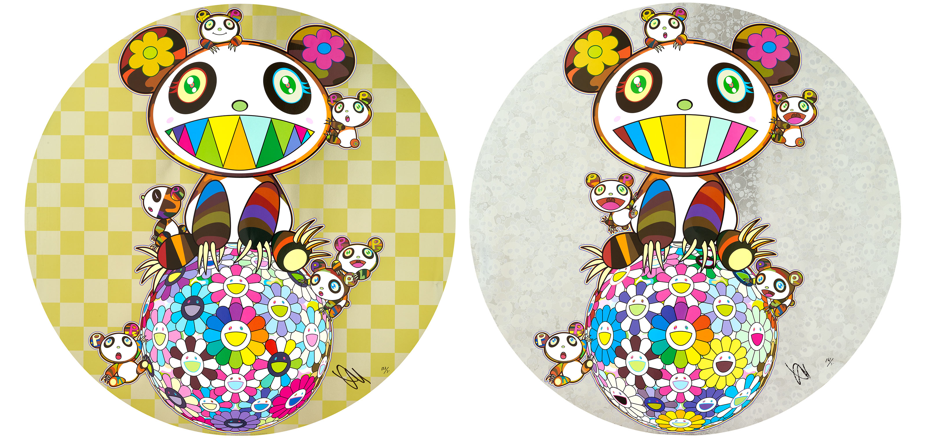 TAKASHI MURAKAMI (B. 1962), Panda, Panda Cubs and Flowerball; and Panda ...