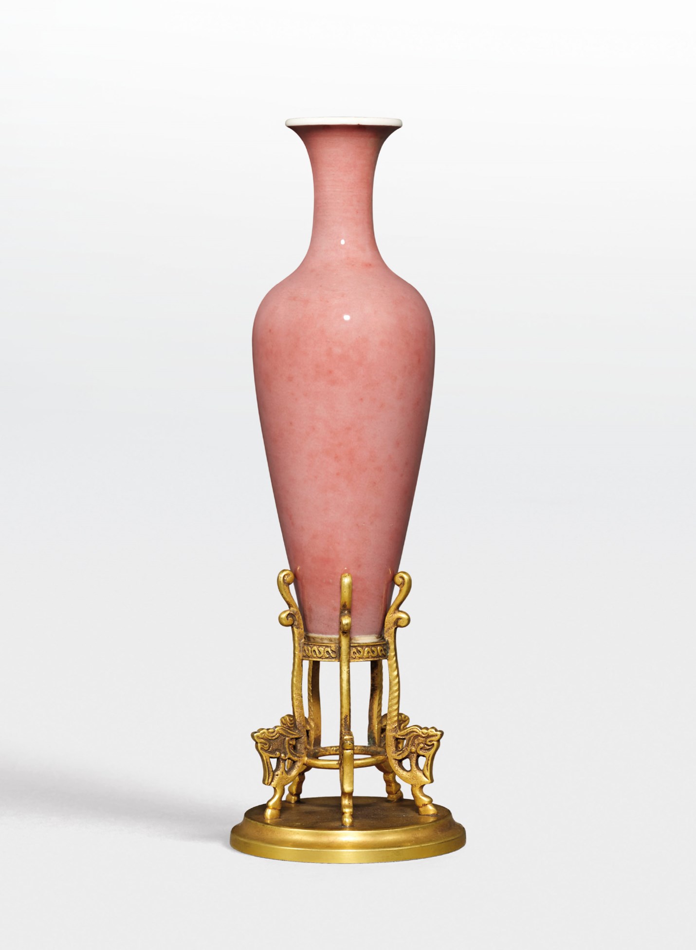 A PEACHBLOOM-GLAZED ‘WILLOW-LEAF’ VASE, LIUYE ZUN, KANGXI SIX-CHARACTER ...