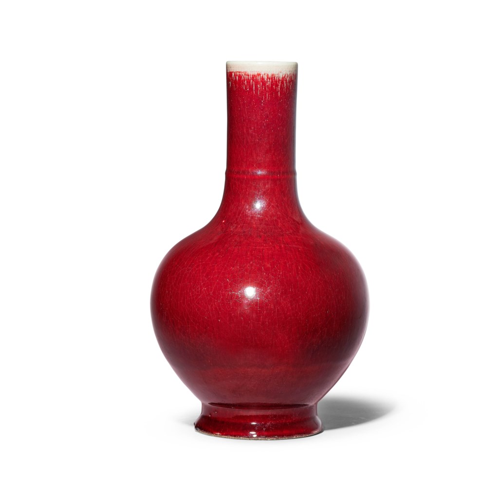A COPPER-RED GLAZED BOTTLE VASE, QING DYNASTY, 19TH CENTURY | Christie’s