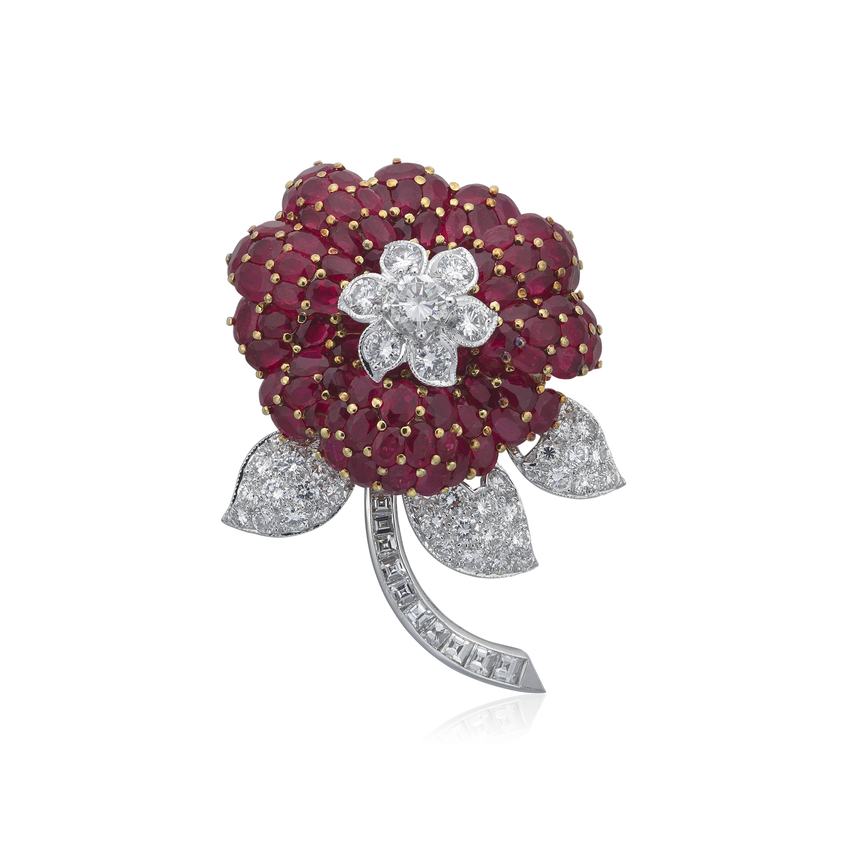 RUBY AND DIAMOND BROOCH, | Christie’s